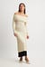 Off Shoulder Knitted Maxi Dress Beige | NA-KD