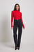 Ribbed High Neck Knitted Sweater Red | NA-KD