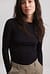 Round Neck Long Sleeve Top Black | NA-KD