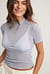 Sheer Short Sleeve Top Blue | NA-KD
