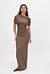 Soft Line Draped Maxi Dress Brown | NA-KD