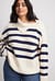 Striped Knitted Turtleneck Sweater Offwhite | NA-KD