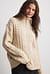 Turtleneck Knitted Cable Sweater Beige | NA-KD