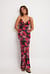 Waterfall Mesh Maxi Dress Flower | NA-KD