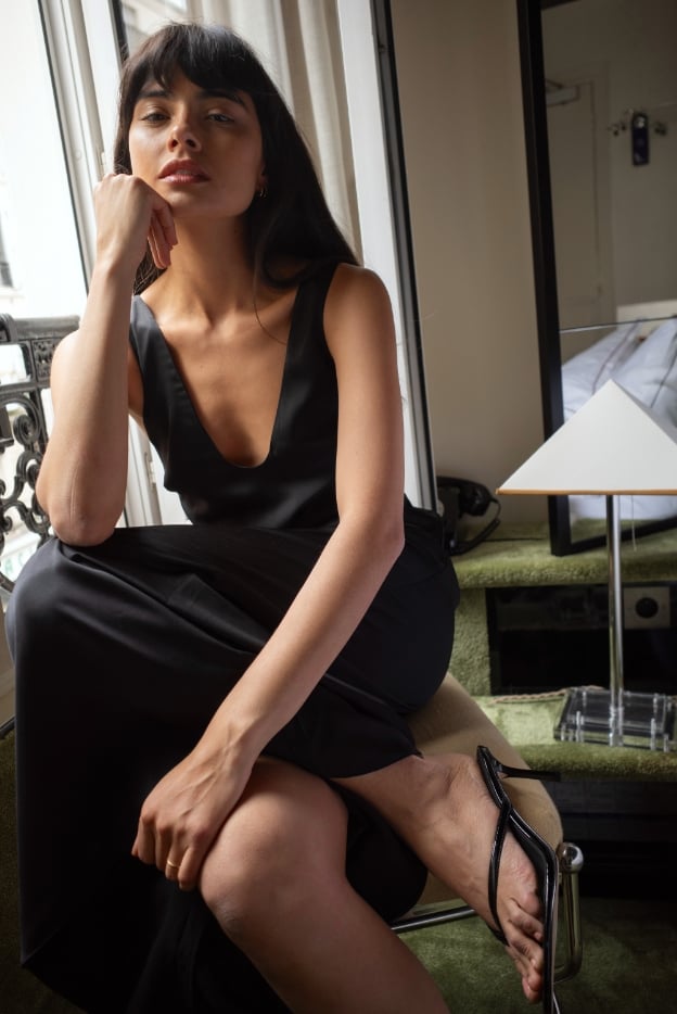 Leather Flip Flop Heels Black | NA-KD
