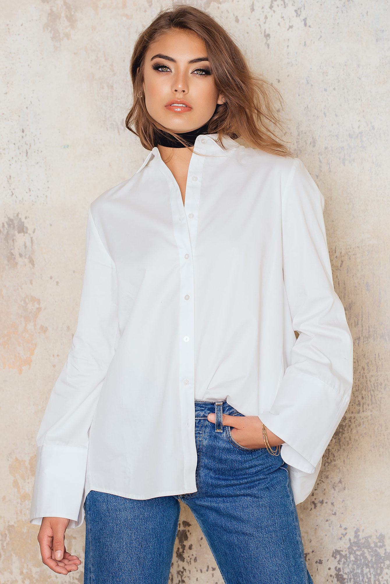 Split Back Shirt White | na-kd.com