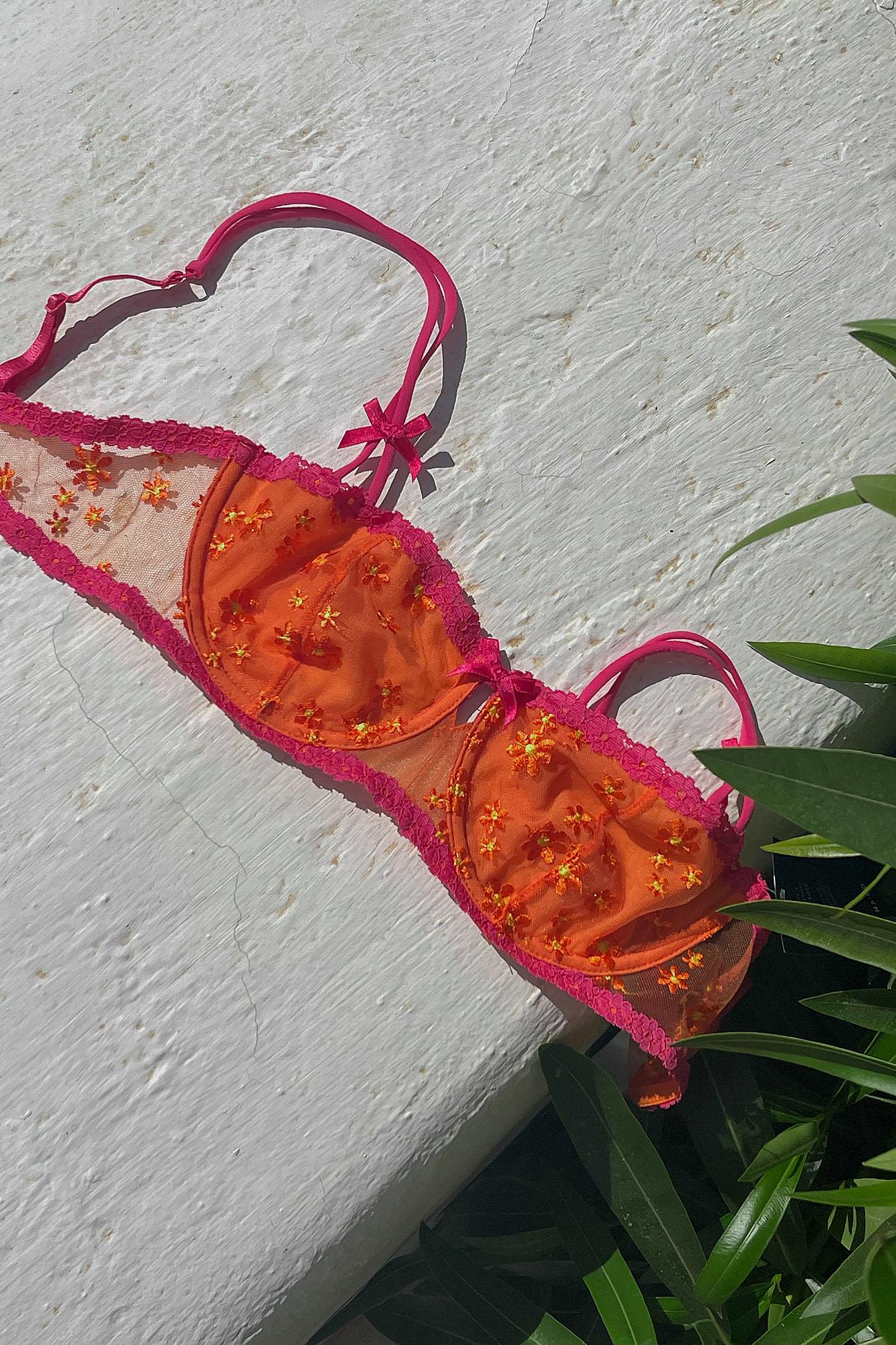 Multicolour Lace Bra Pink | na-kd.com