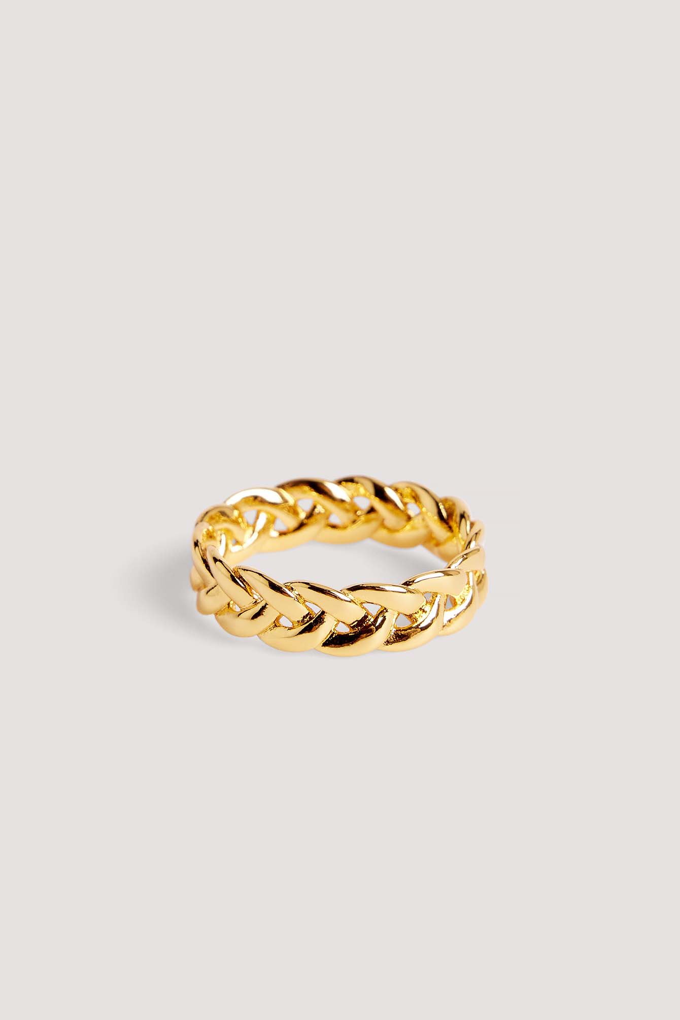 18K Gold Plated Braided Ring Gold | NA-KD