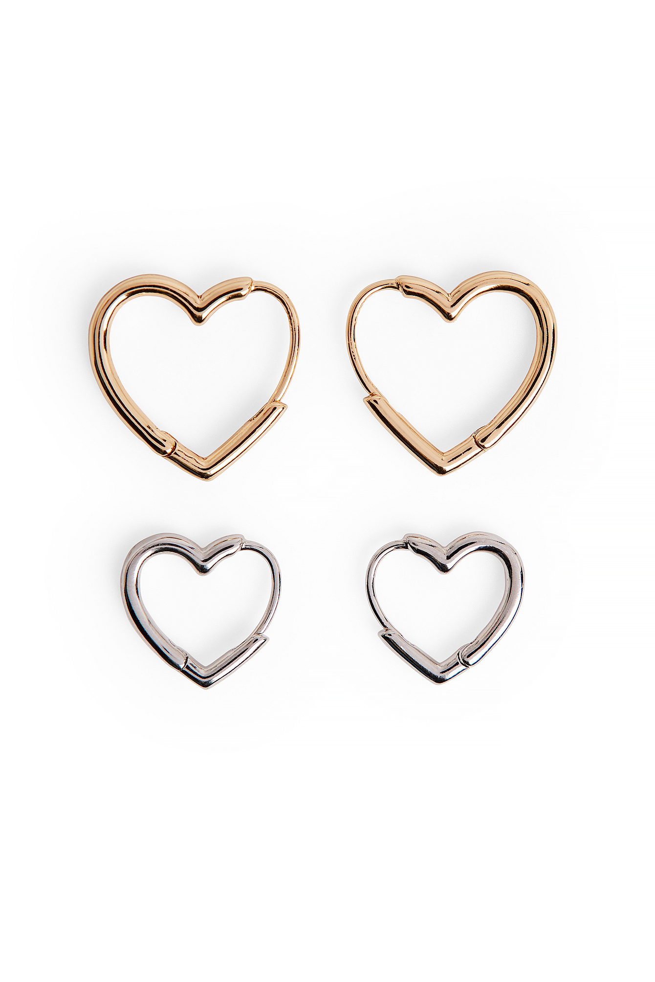 2-pack Small Heart Hoops Silver | NA-KD