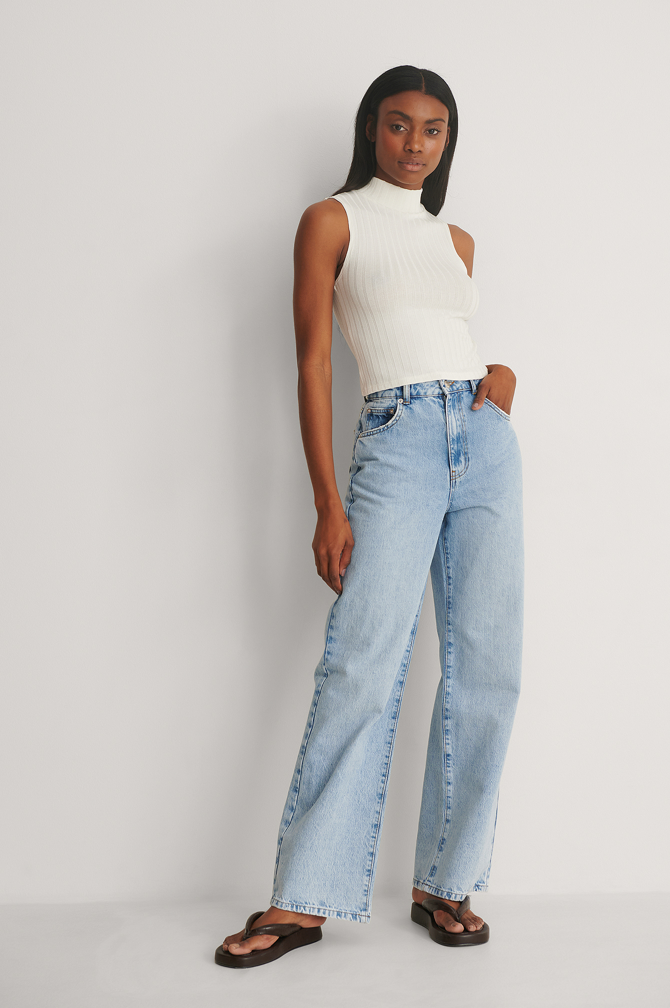 Wide Rib Tank Top Offwhite | na-kd.com