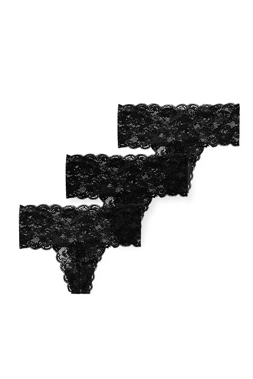 3 Pack Lace Hipster Black Na Kd