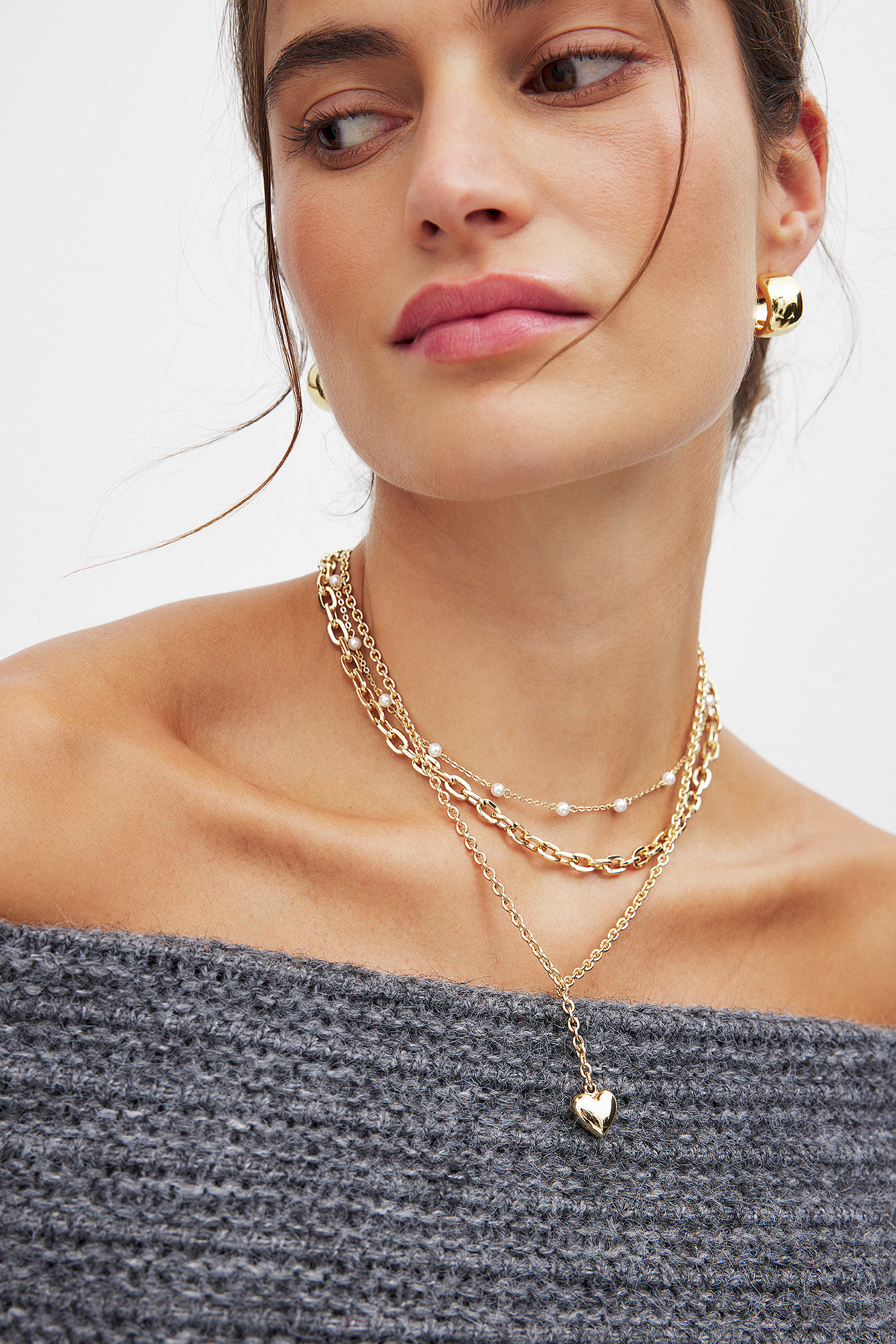 3-Pack Charm Necklace Gold | NA-KD