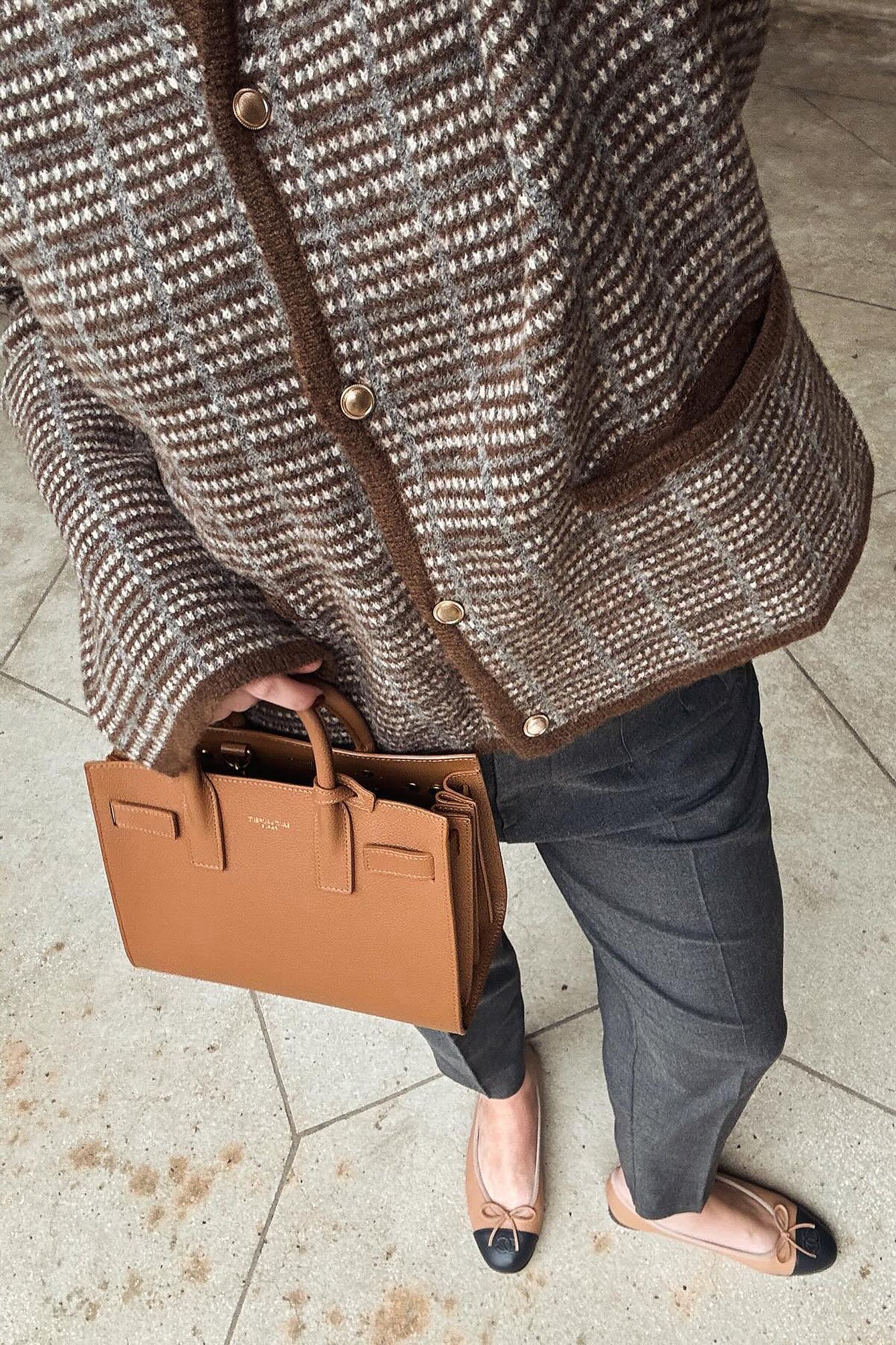 Button Detail Knitted Pattern Cardigan Brown | NA-KD