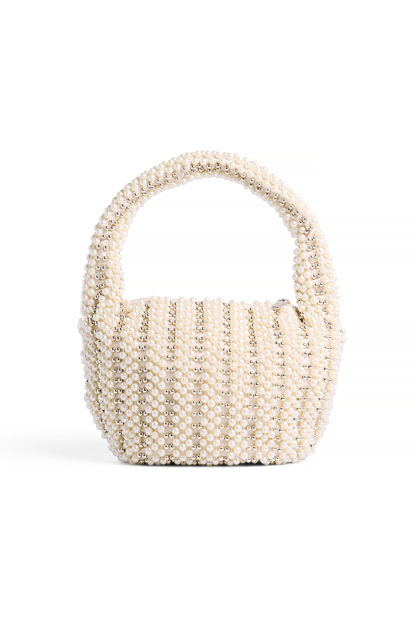 Beaded Rounded Bag Offwhite | NA-KD