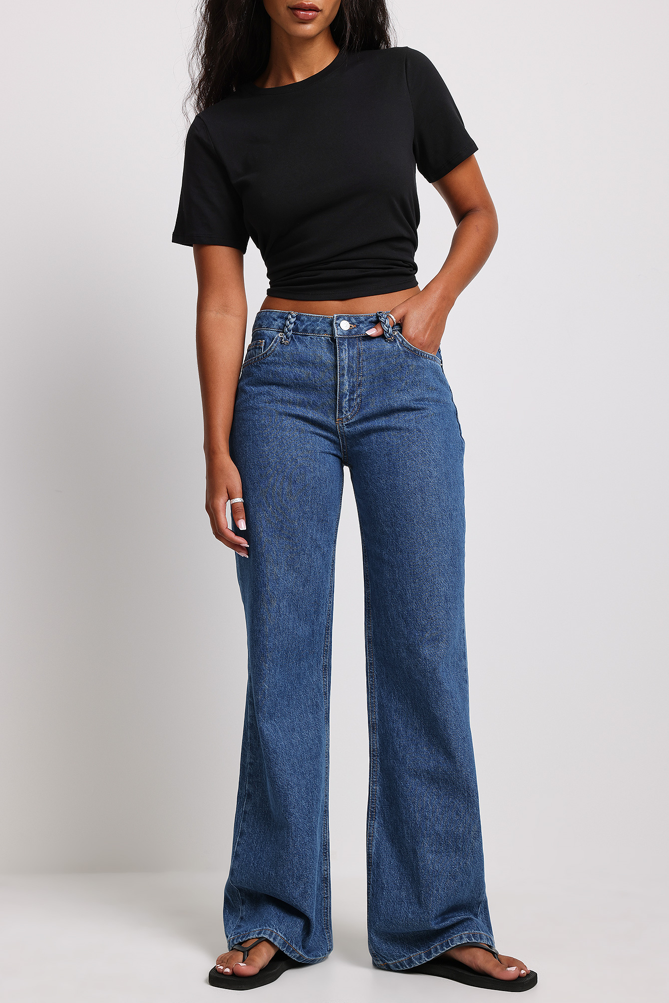 Belt Loop Detailed Denim Blue | na-kd.com