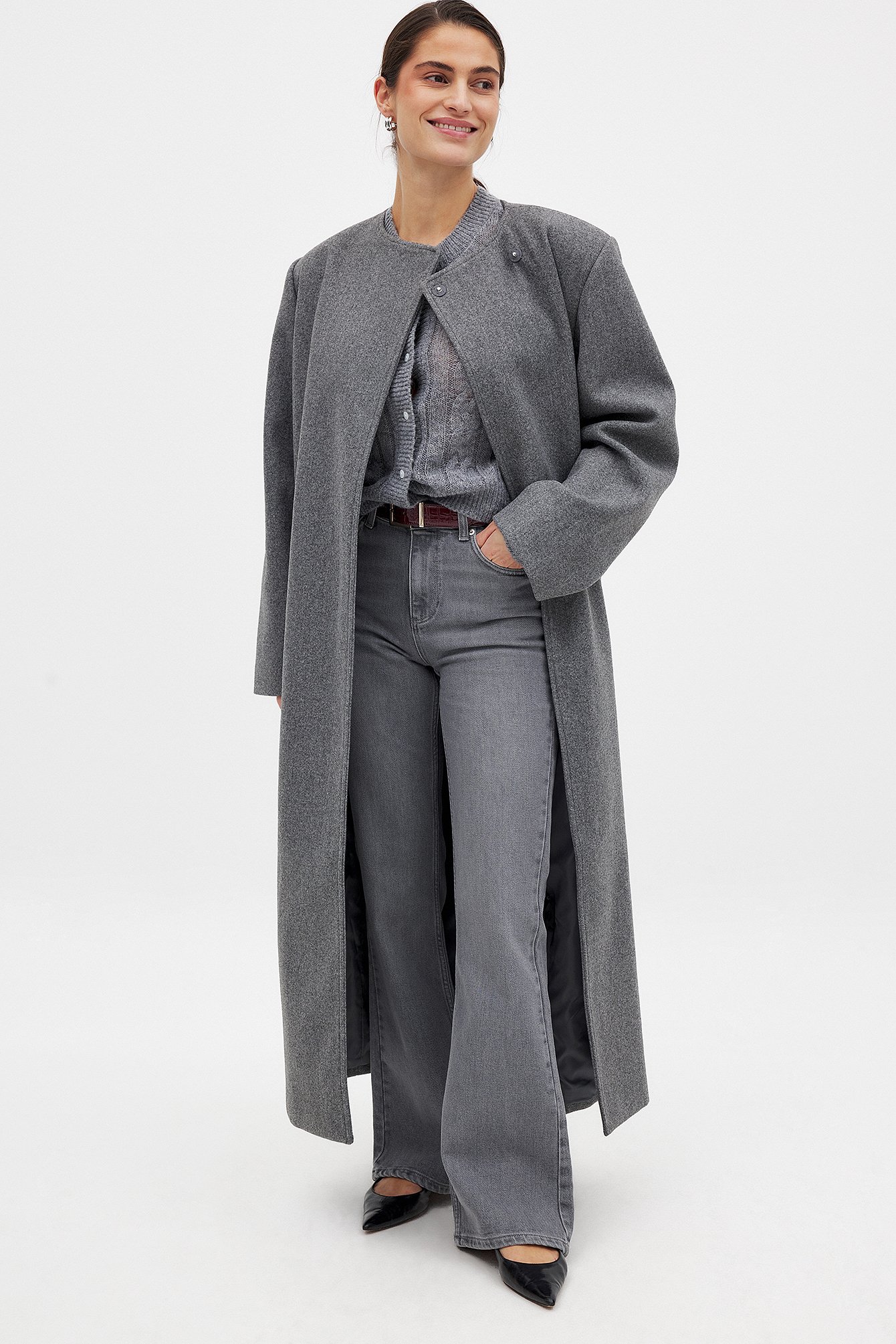 Belted Coat Gris | NA-KD