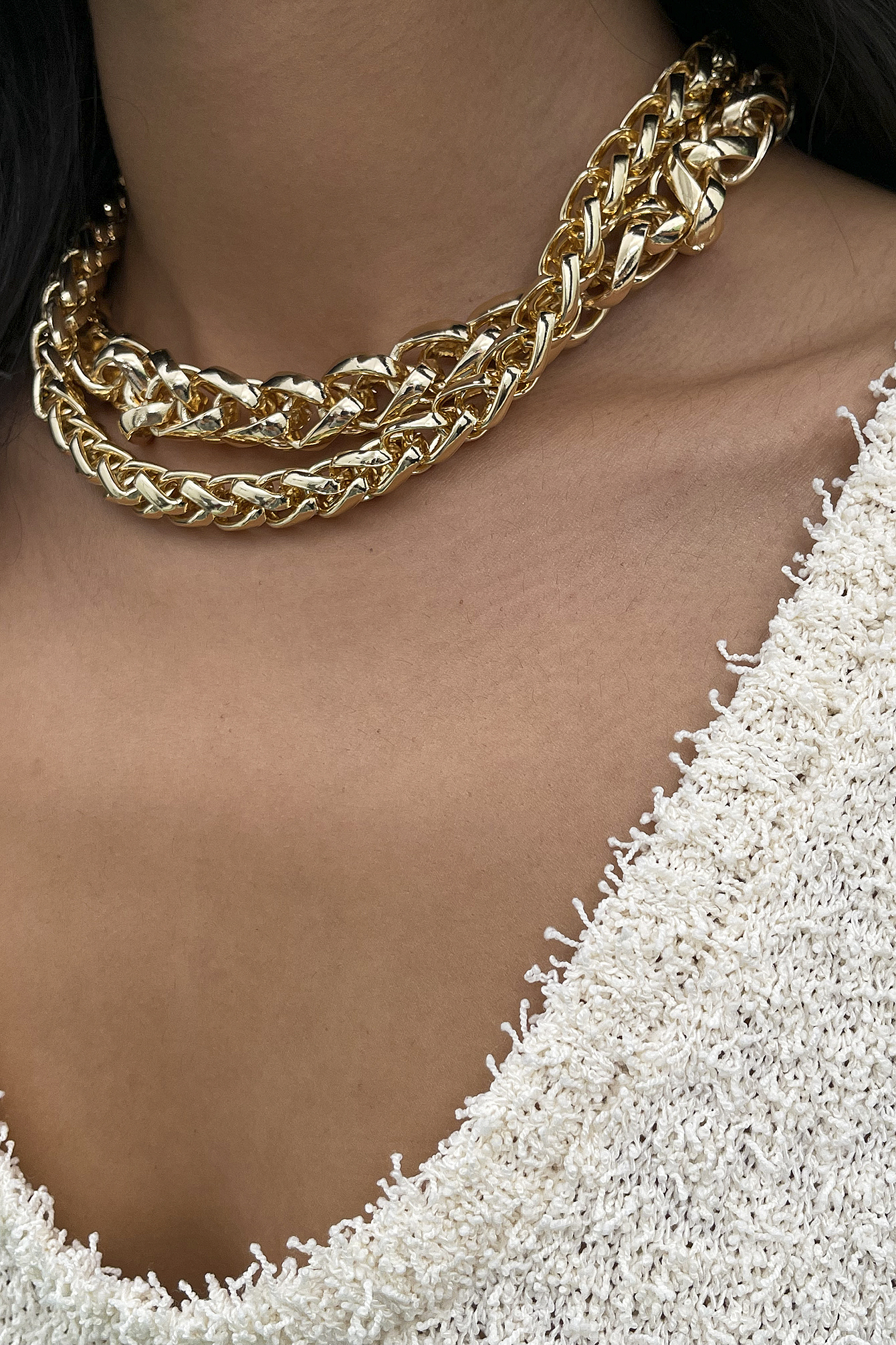 Braided Chunky Chain Necklace Gold | NA-KD