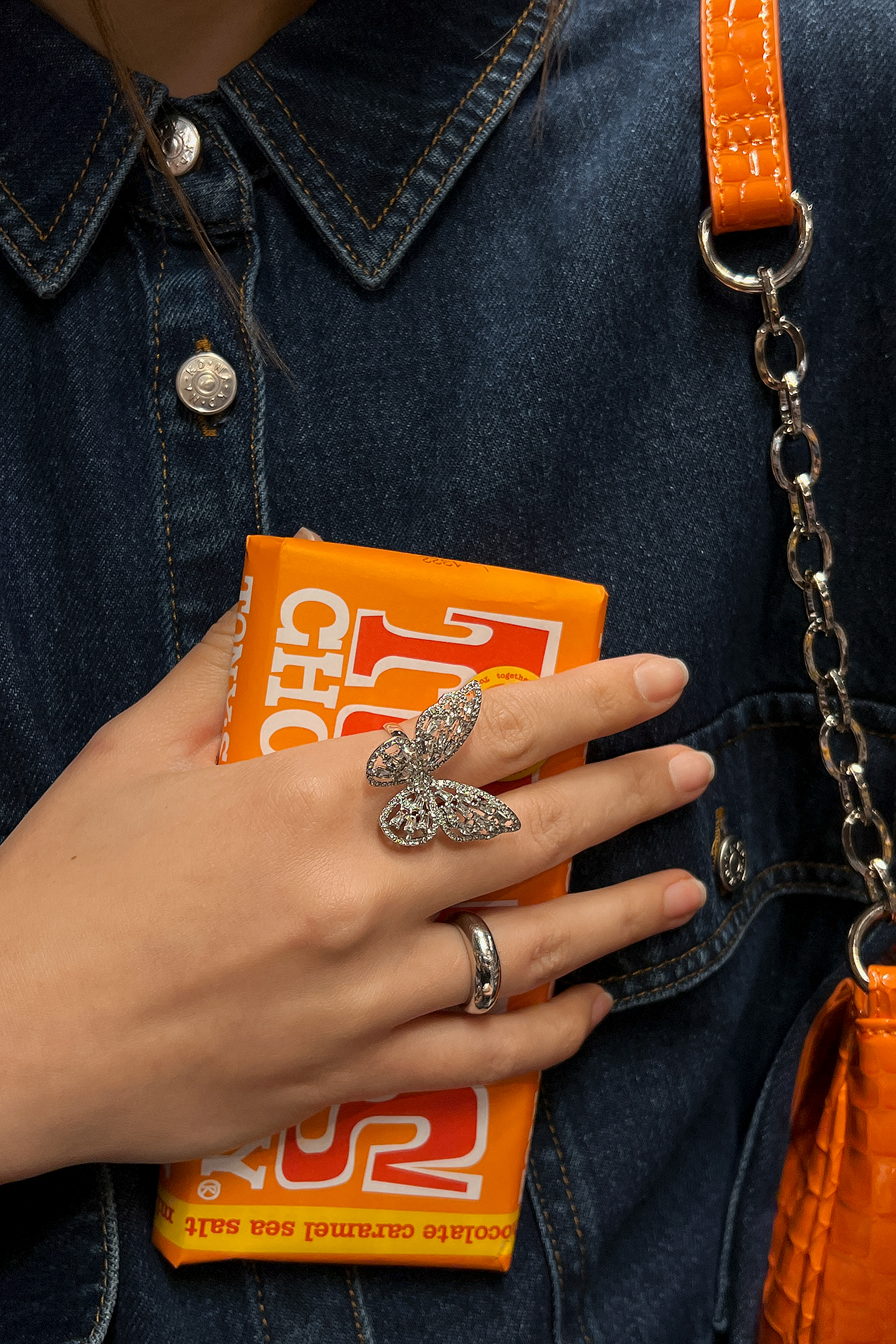 Butterfly Strass Ring Silver | NA-KD