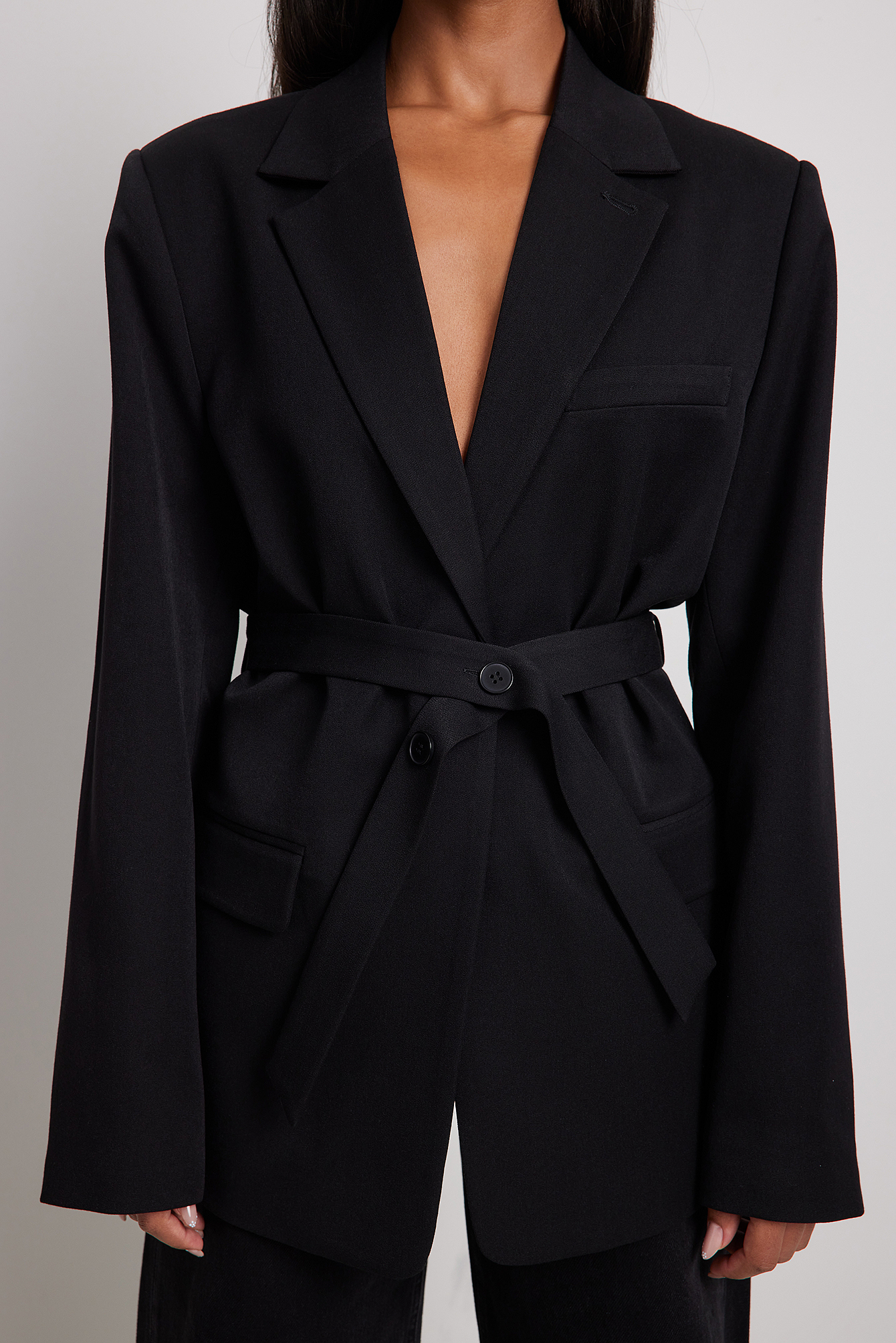 Button Detail Blazer Black | NA-KD