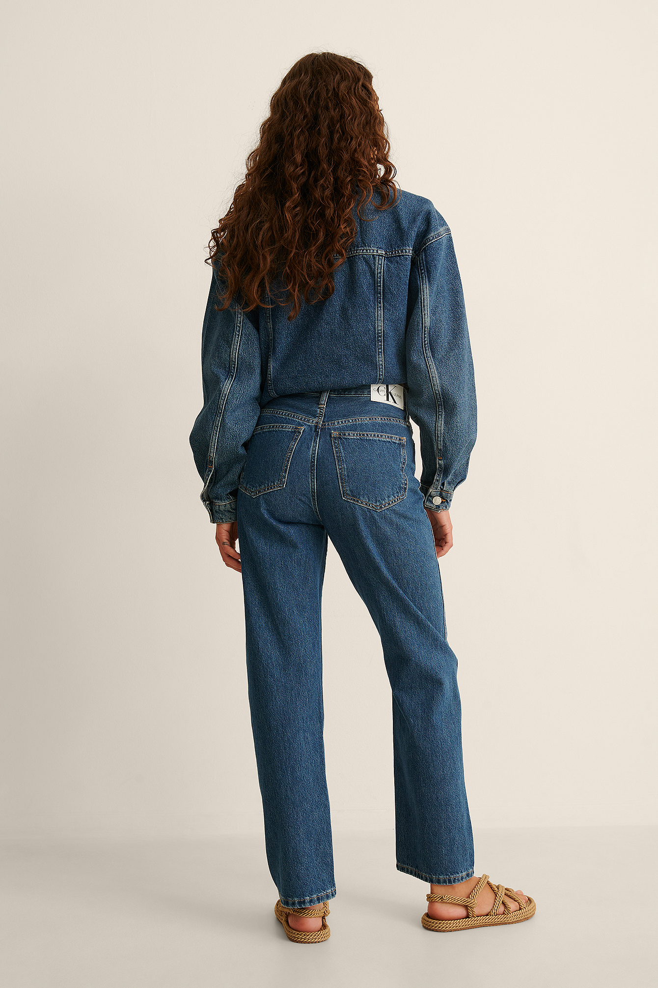 High Rise Straight Ankle Jeans Blue | na-kd.com