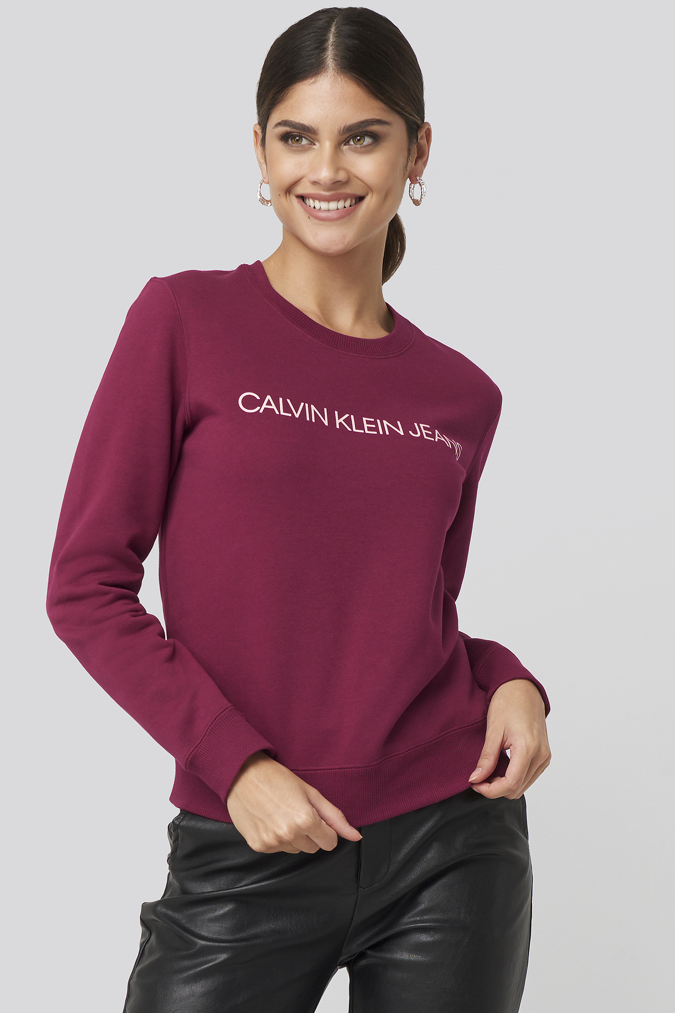 Ïnstitutional Regular Crew Neck Sweatshirt Red | NA-KD