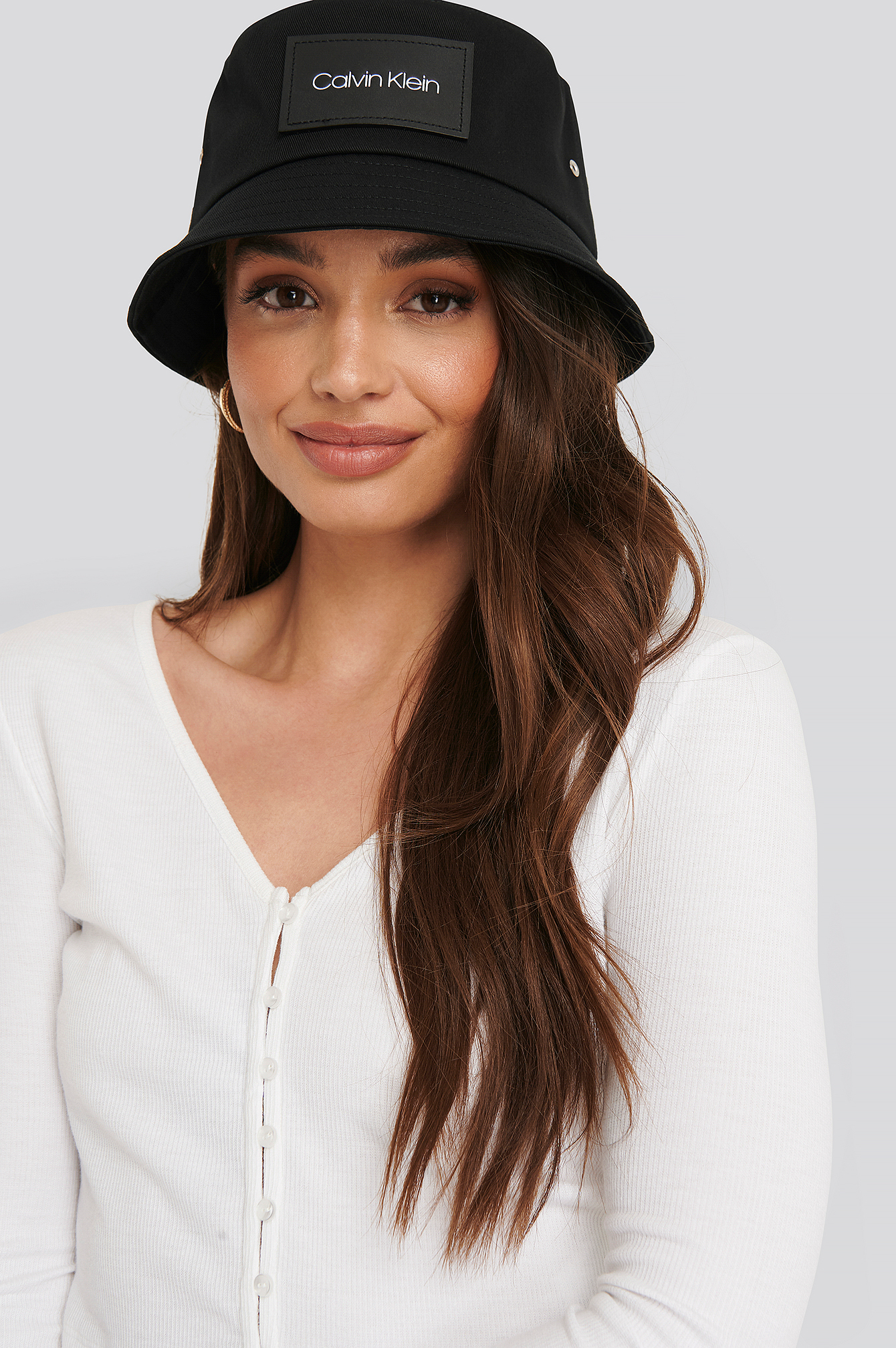 Leather Patch Bucket Black | NA-KD