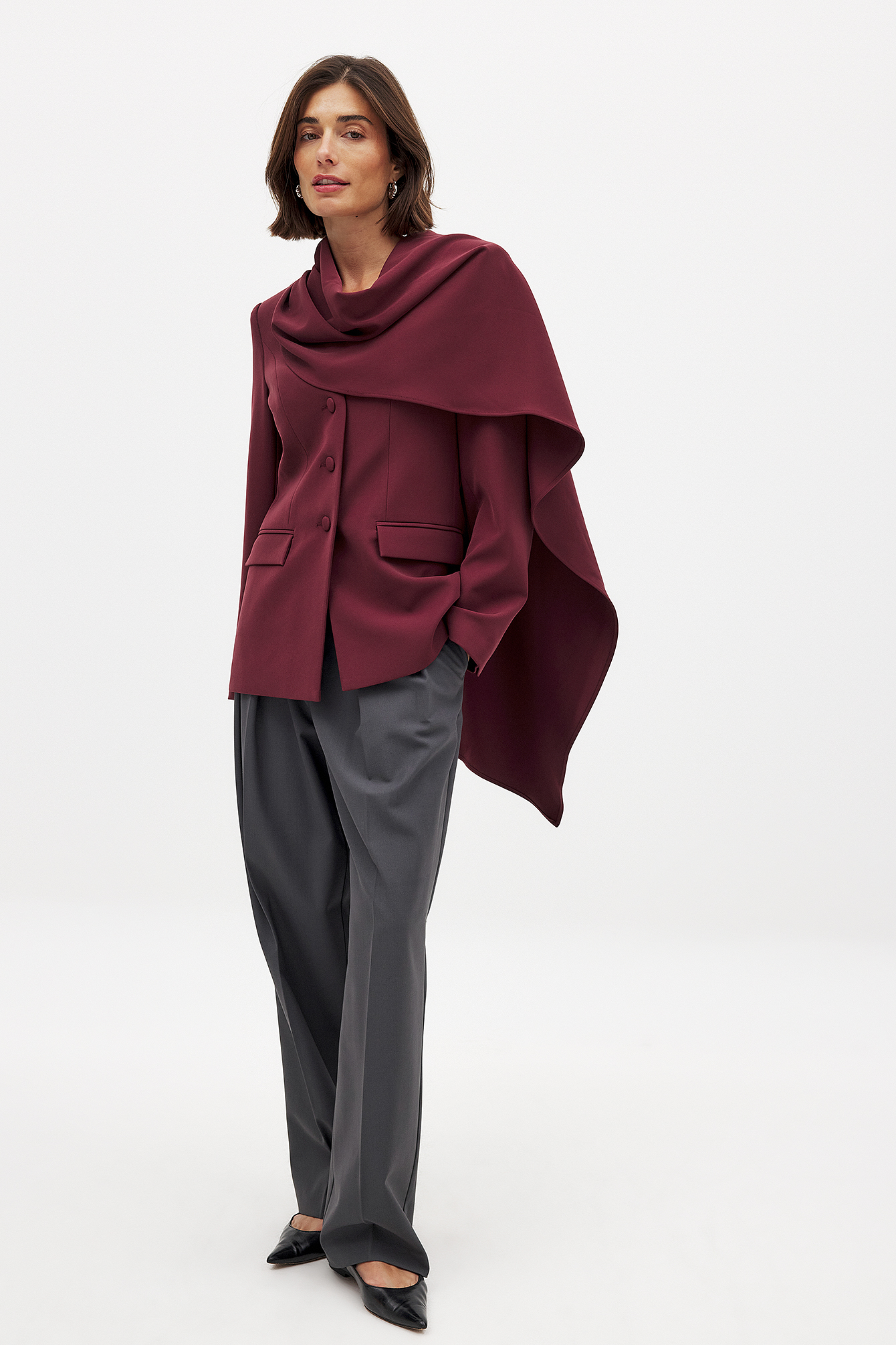 Americana tipo capa Burdeos | NA-KD