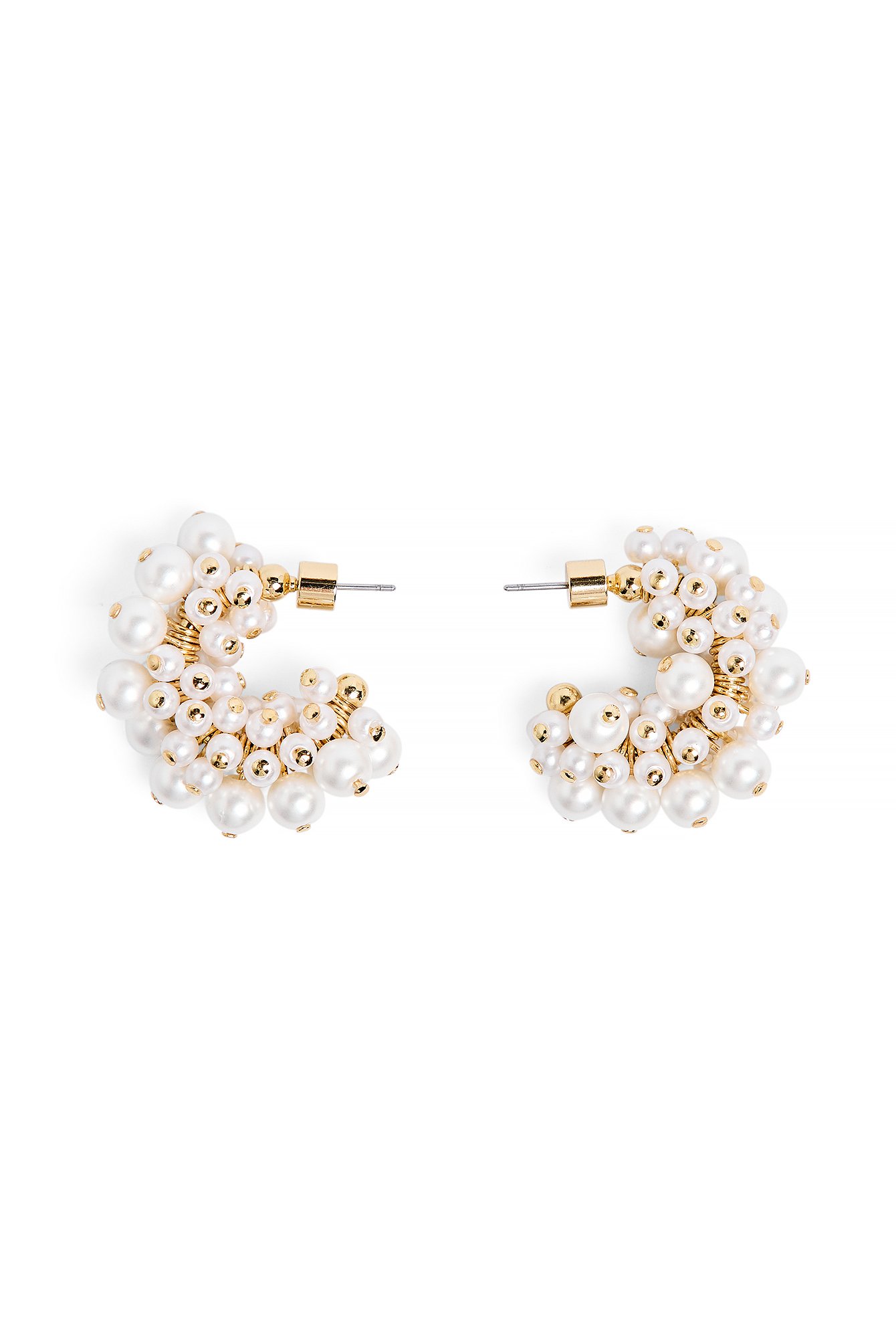 Chunky Pearl Hoops Gold | NA-KD