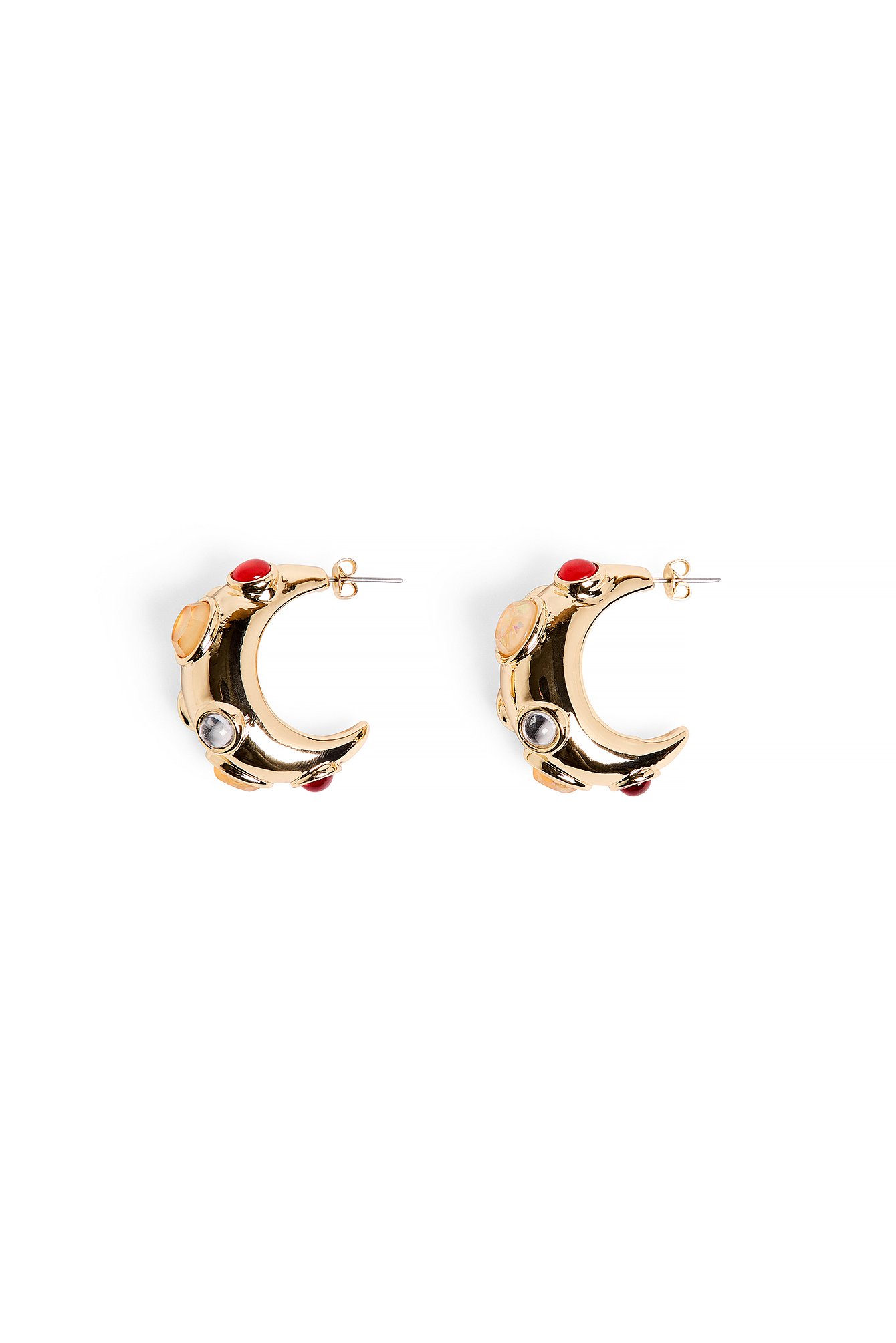 Colored Stone Hoops Gold | NA-KD