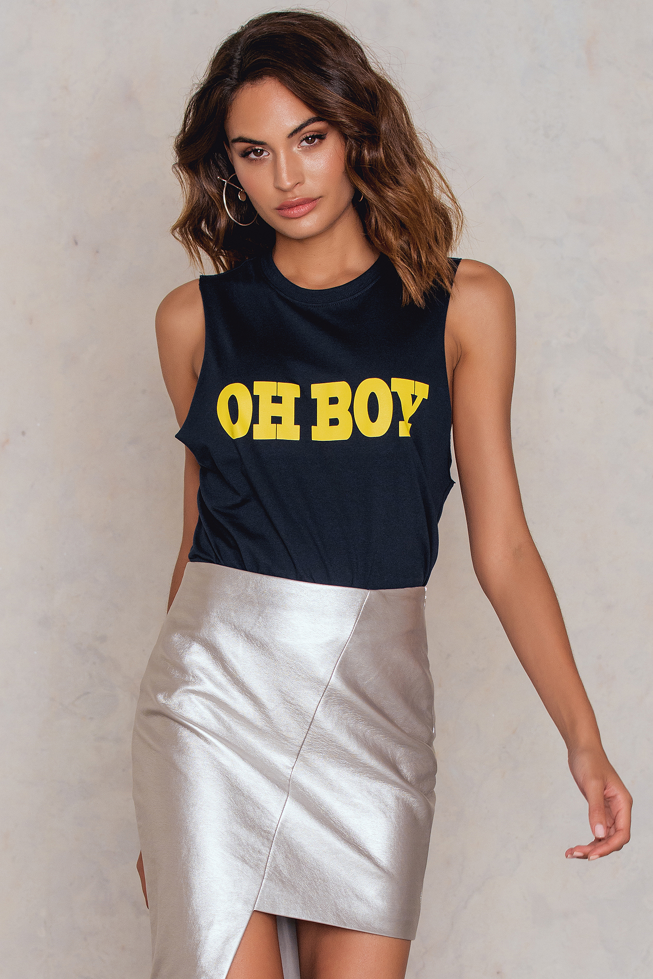 Oh Boy Muscle Tank Blue | NA-KD