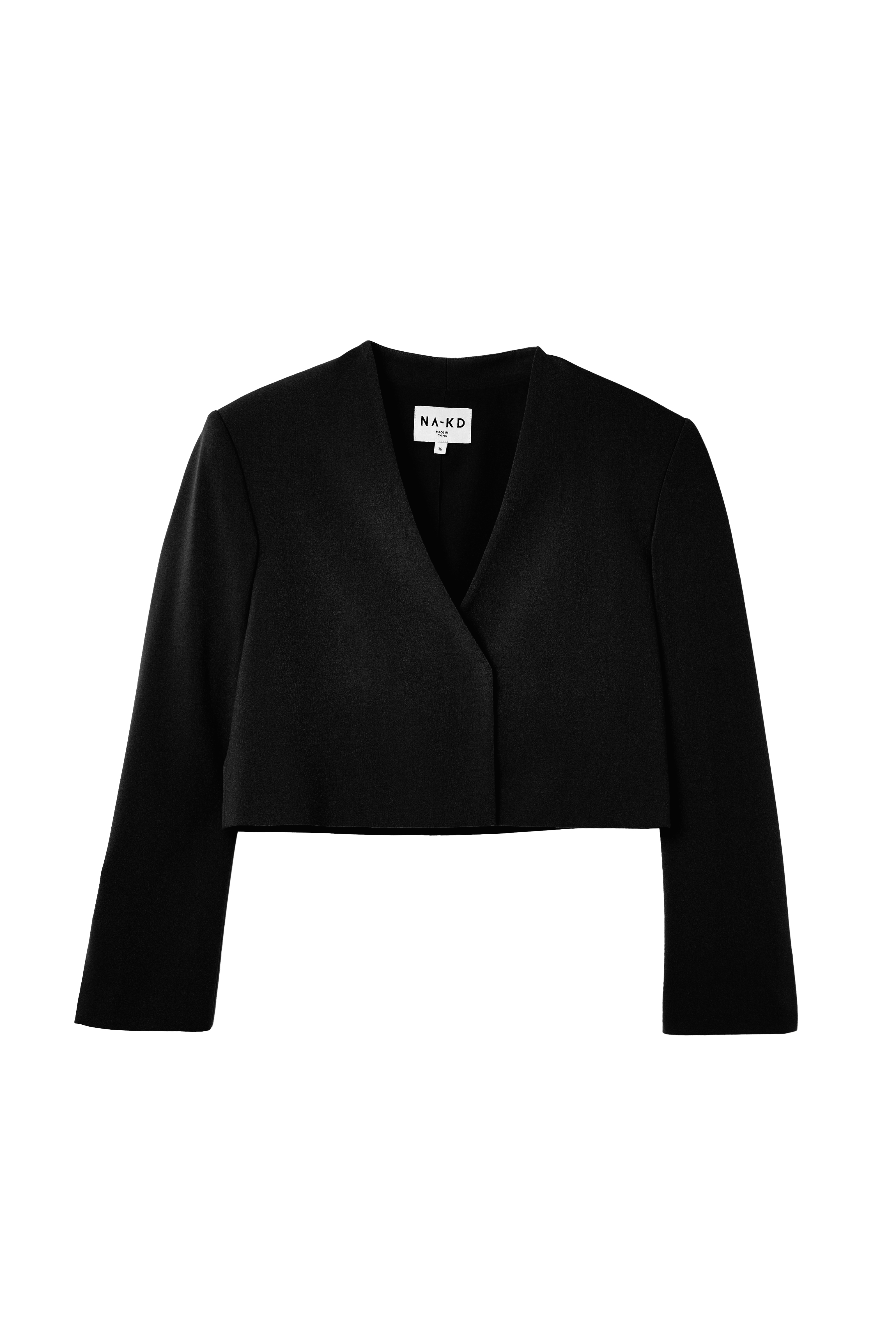Kort blazer med omslag Svart | NA-KD