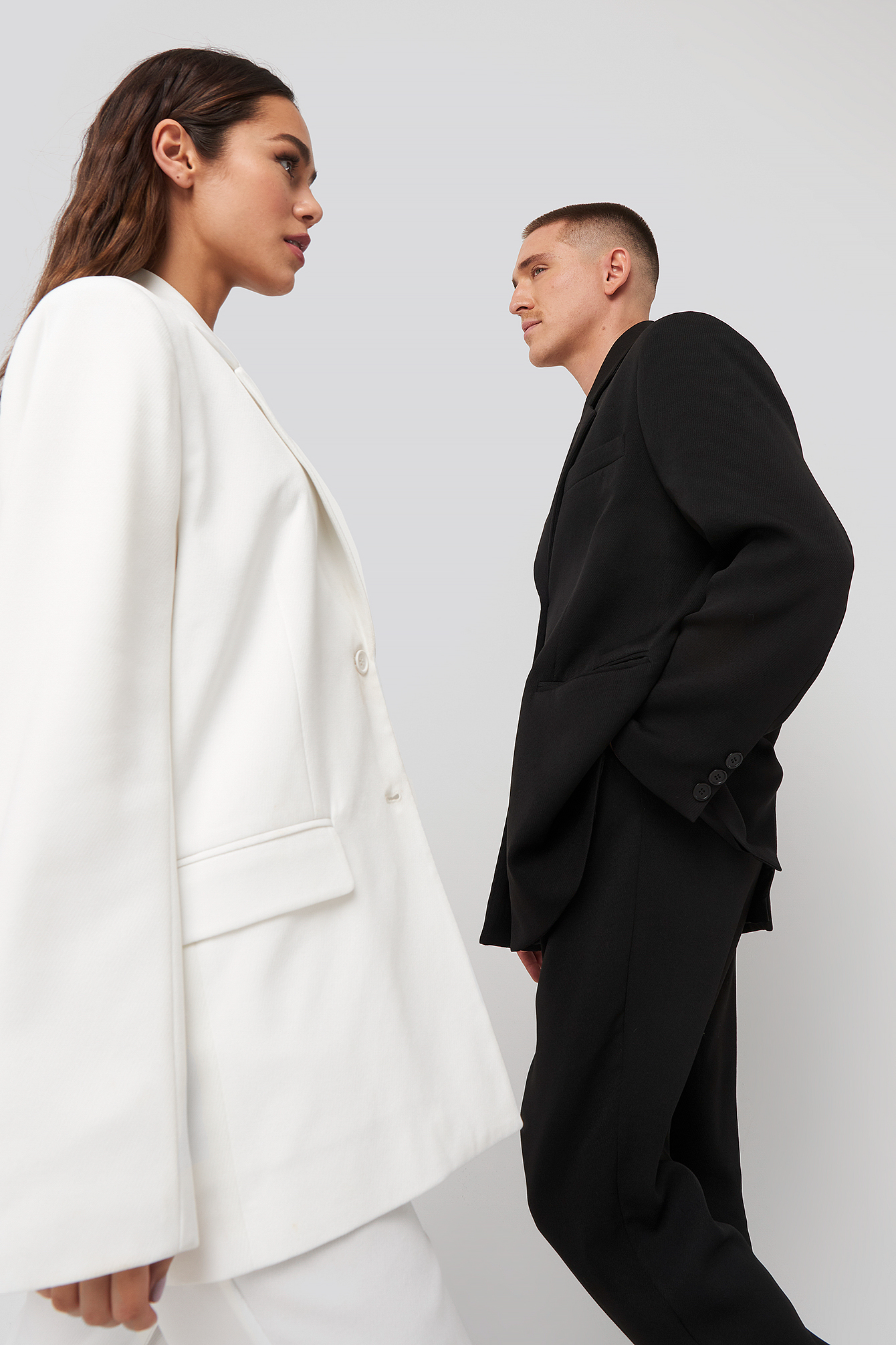 Power Shoulder Blazer White | NA-KD