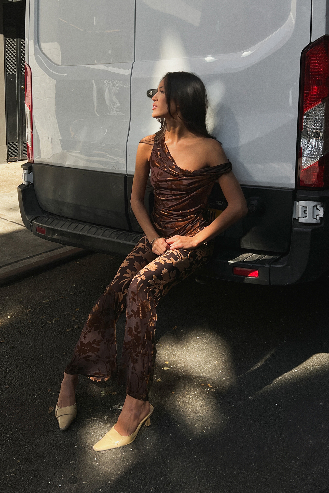 Draped Mesh Top Brown | NA-KD