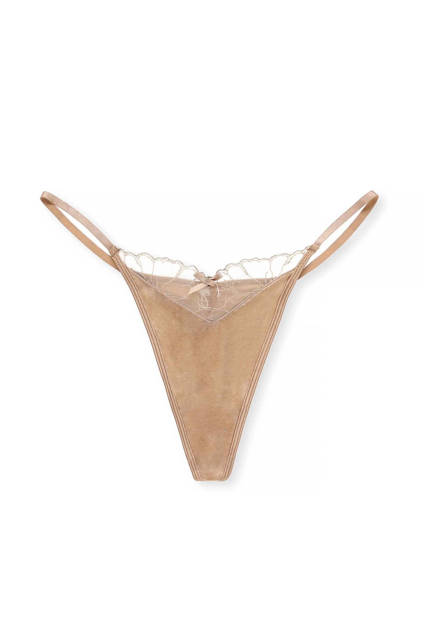 Embroidery Thong Beige Na Kd