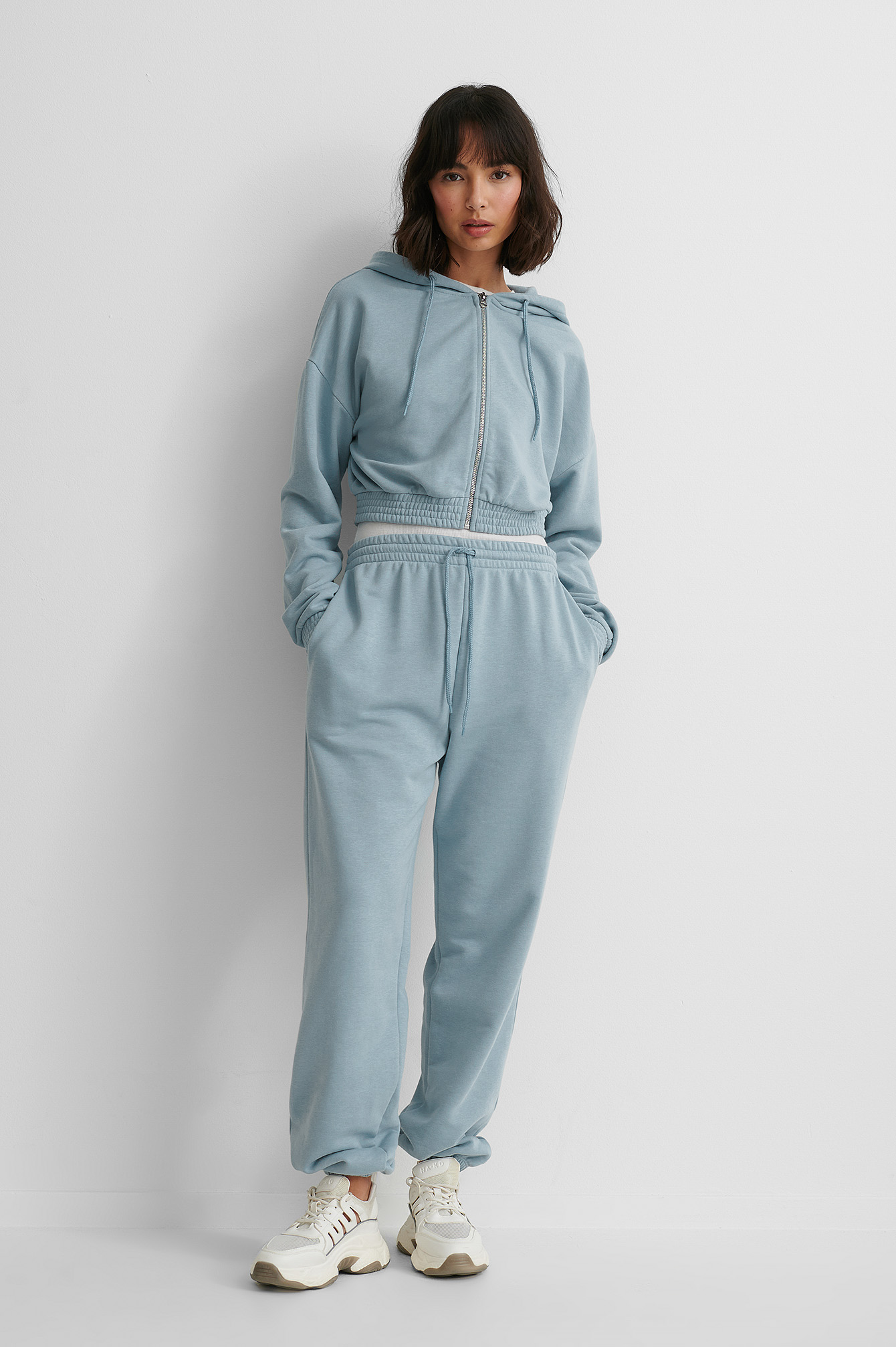 Felt Pocket Detail Sweatpants Blue | NA-KD