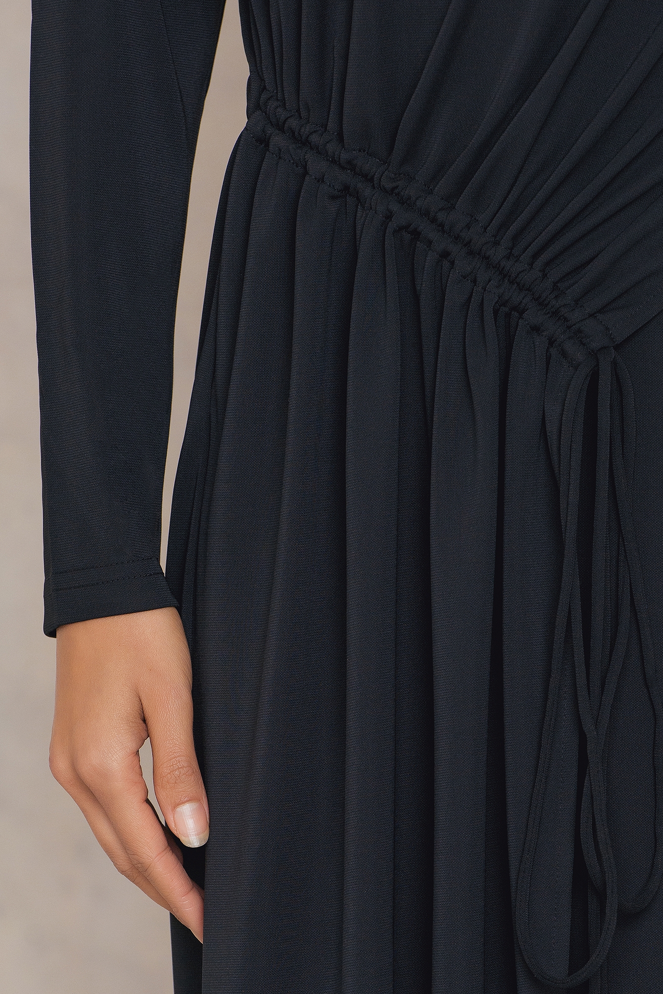 Drawstring Wrap Jersey Dress Black | na-kd.com