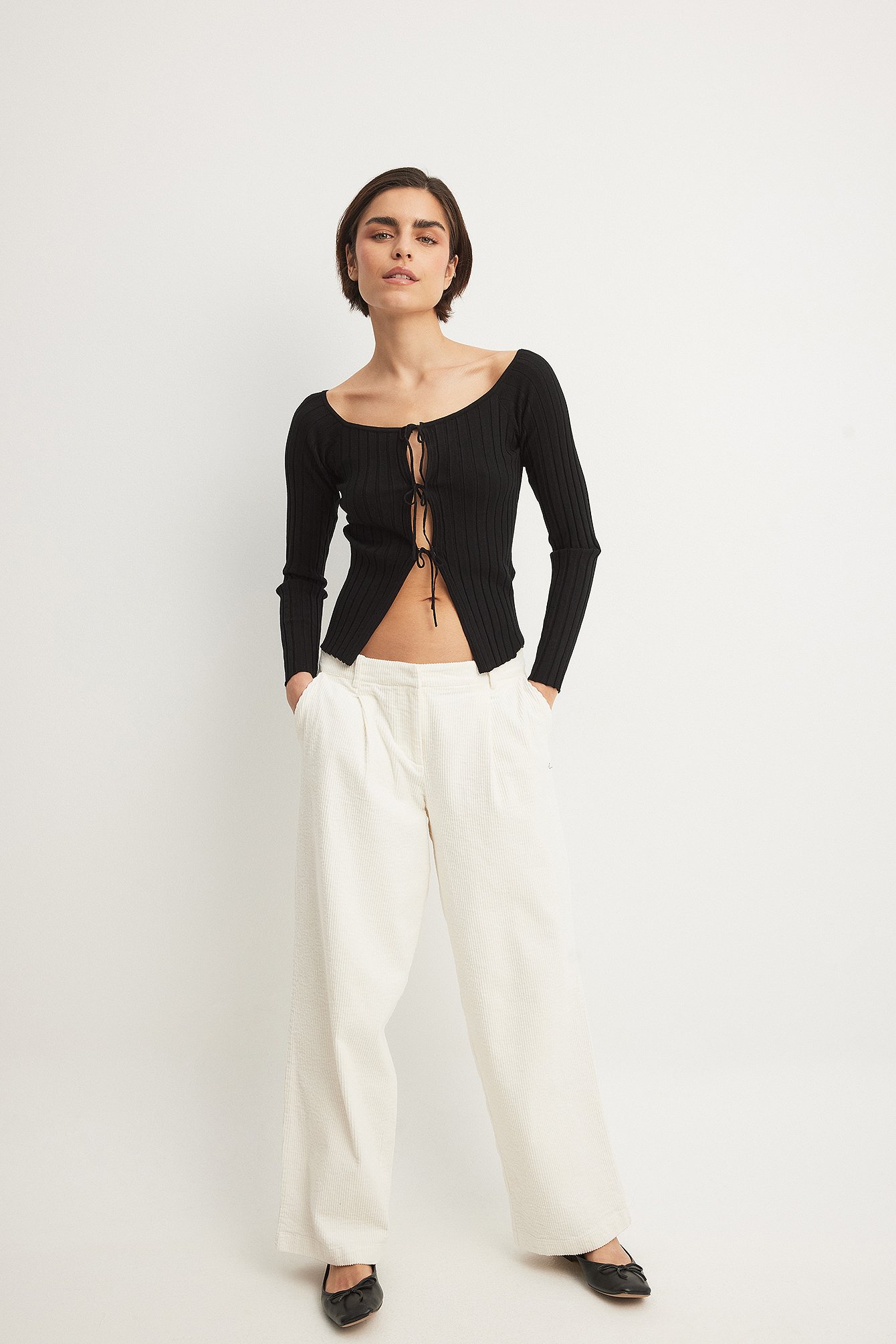 Fine Knitted Cardigan Black | NA-KD