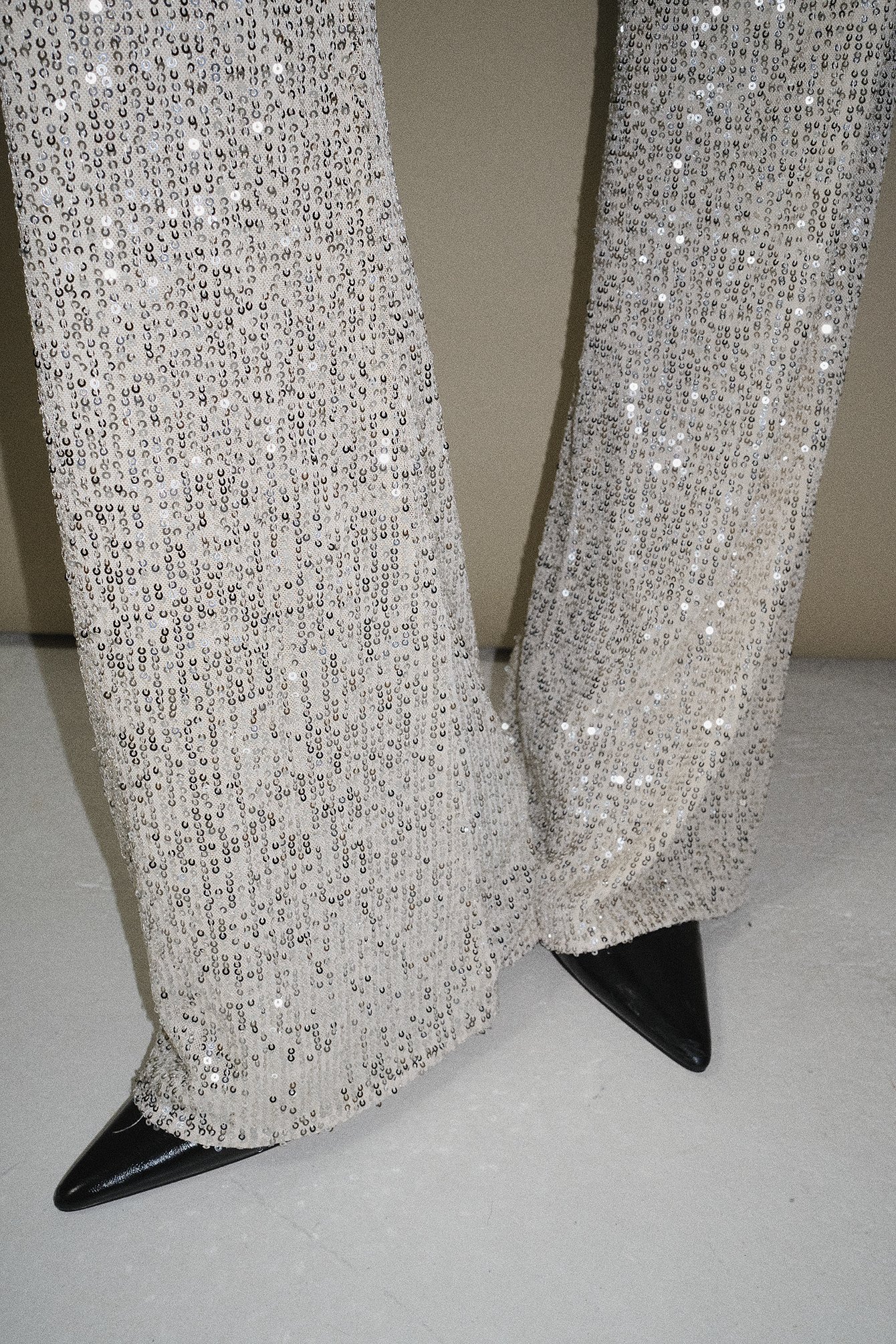 Flare Sequin Pants Black | na-kd.com