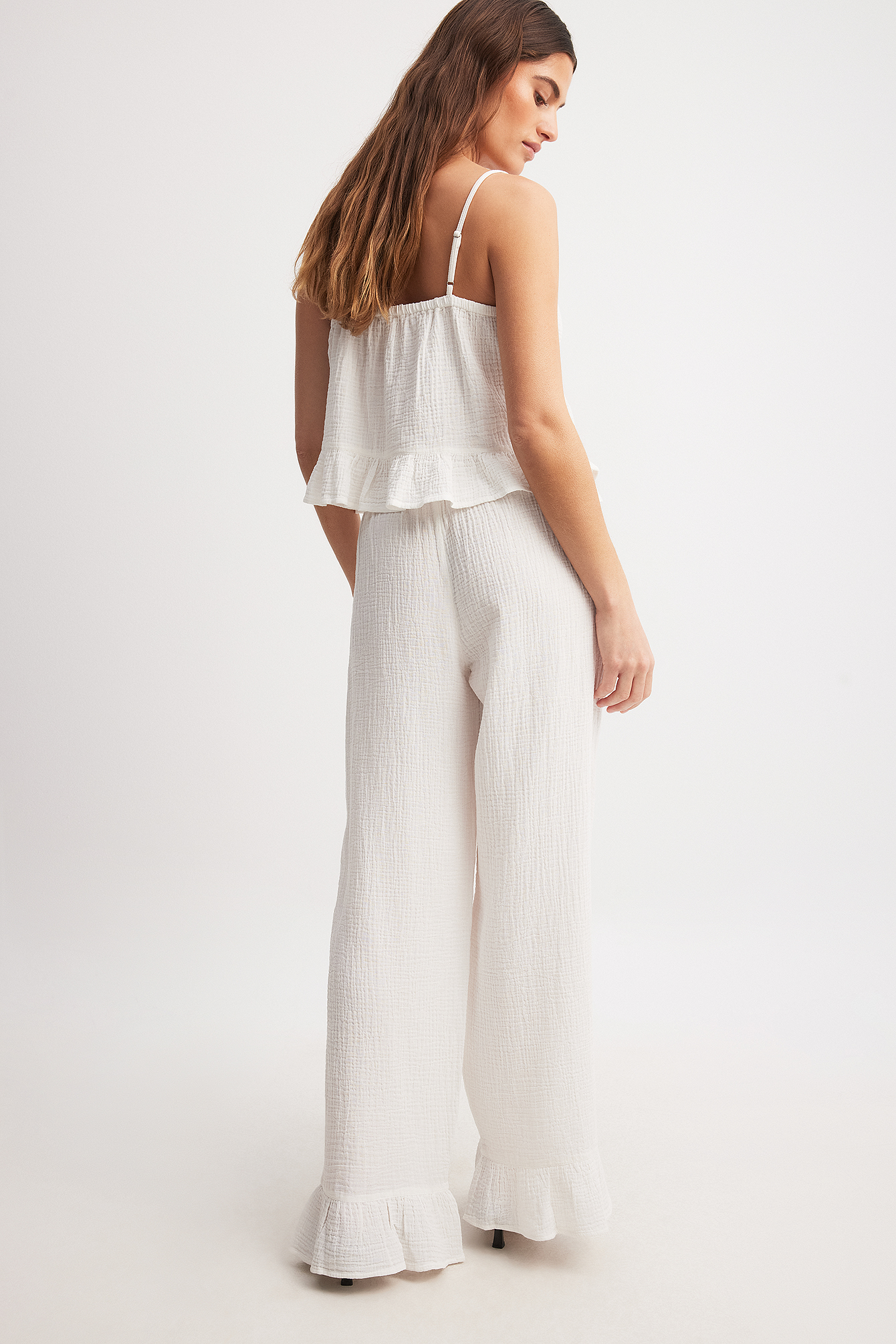 Flounce Pants Offwhite | NA-KD
