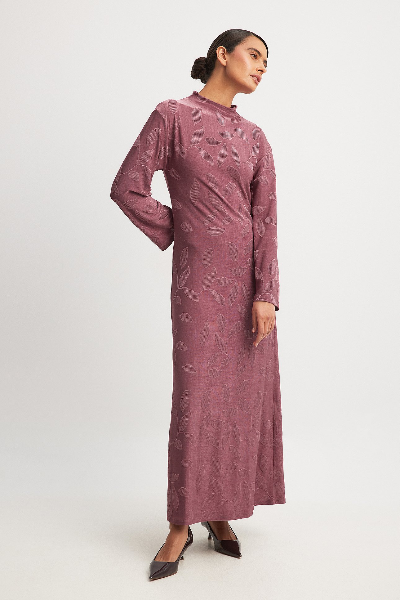 Flowy Patterned Maxi Dress Purple | NA-KD