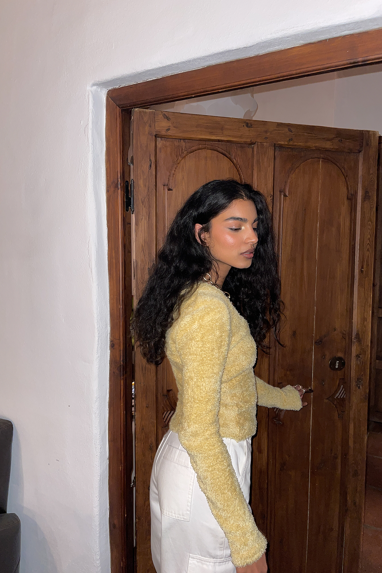 Fluffy Knitted Scoop Neck Sweater Yellow | na-kd.com