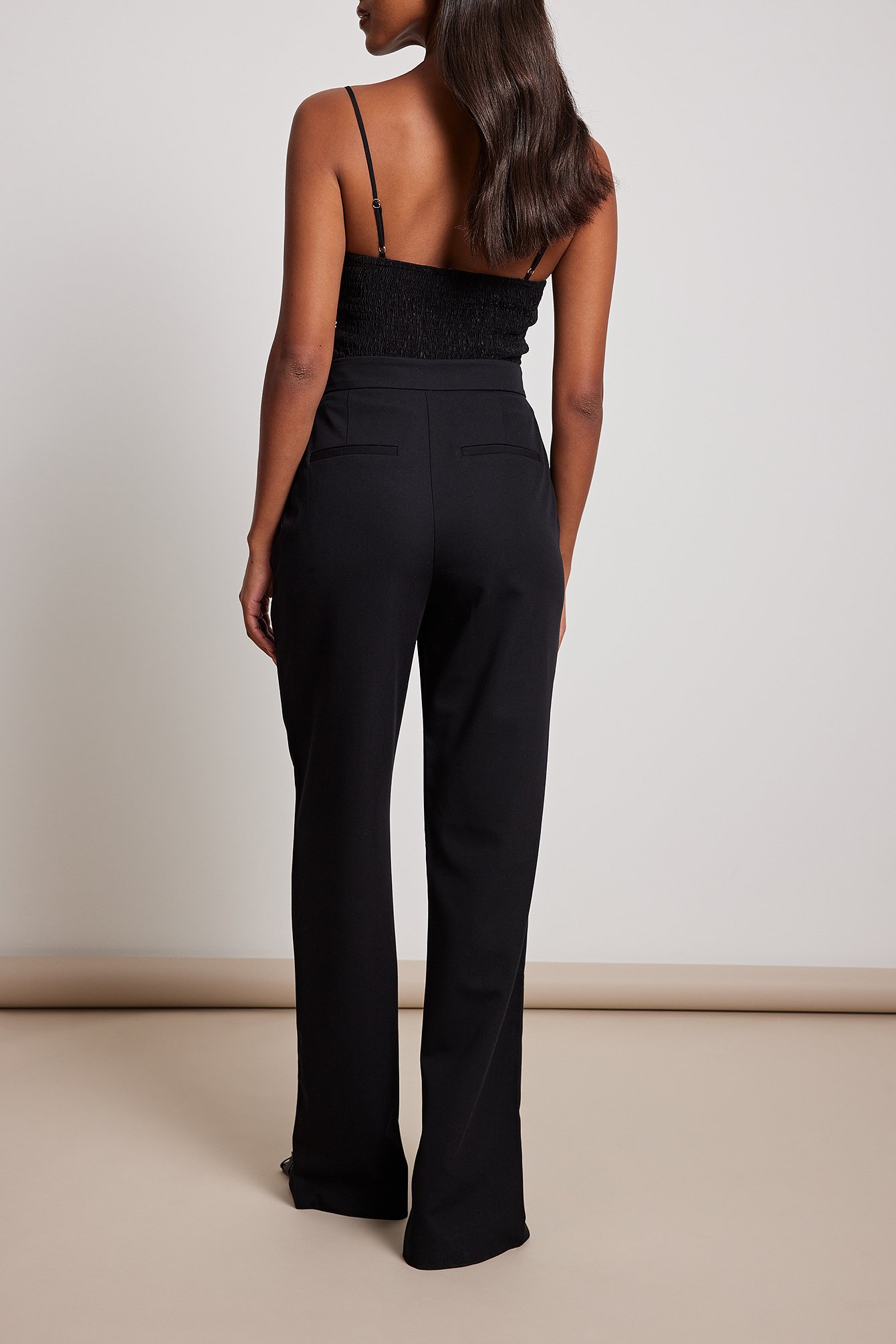 Front Slit Straight Leg Suit Pants Black | na-kd.com