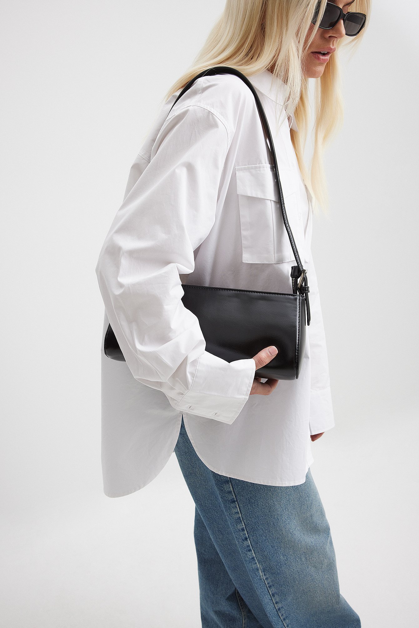 Glossy Baguette Bag Black | NA-KD