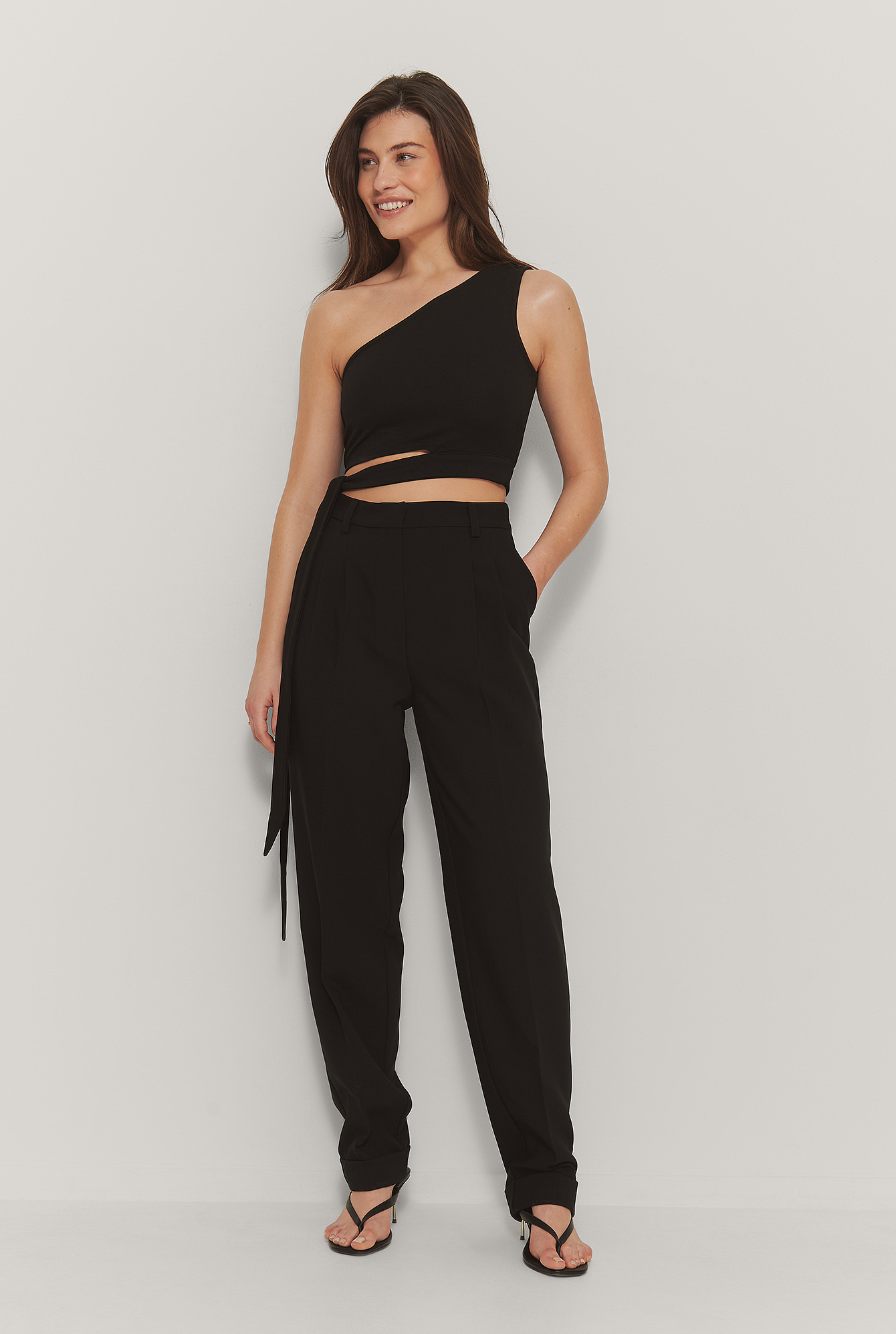 Twill Suit Pants Green | na-kd.com
