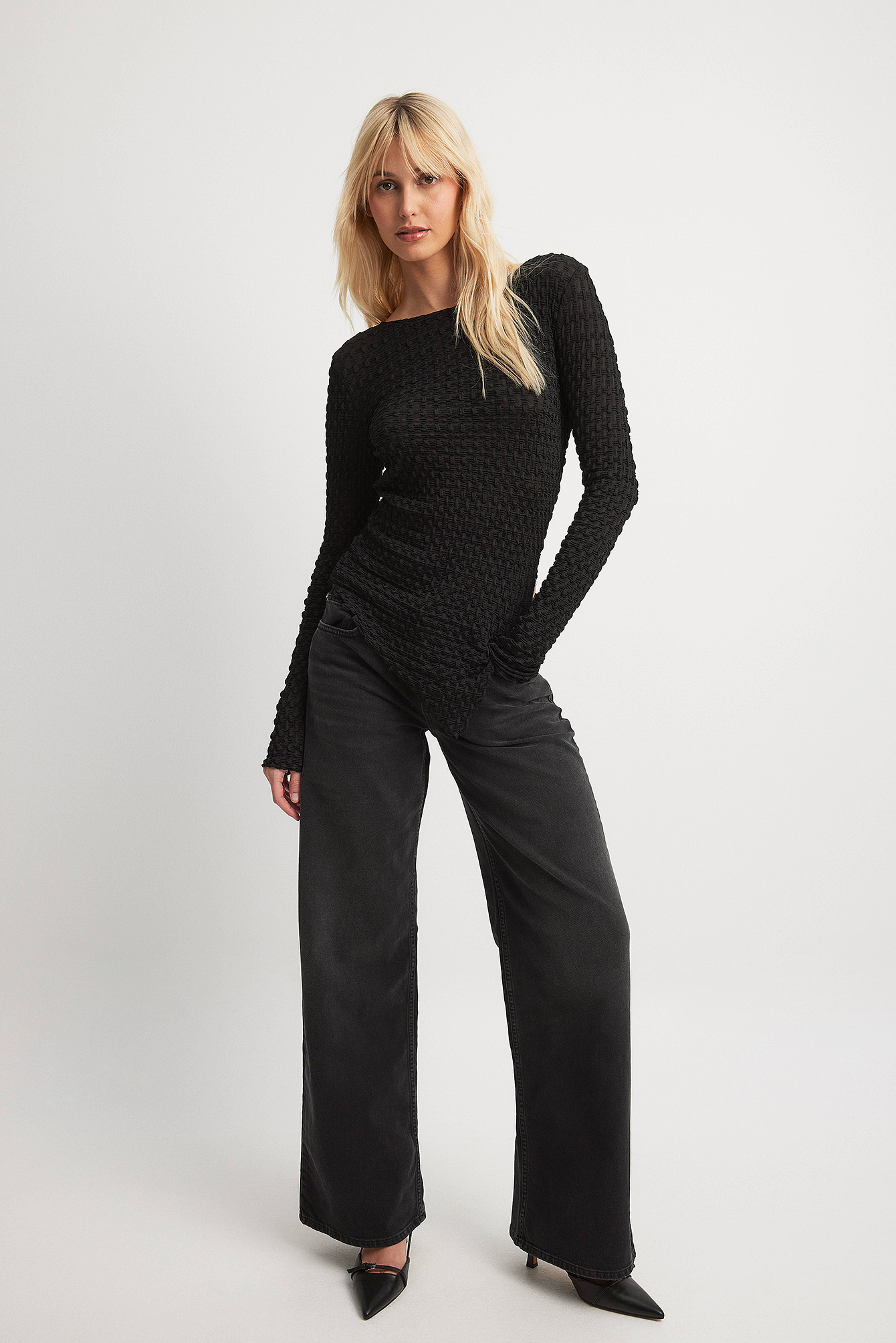 High Slit Structured Top Black | NA-KD