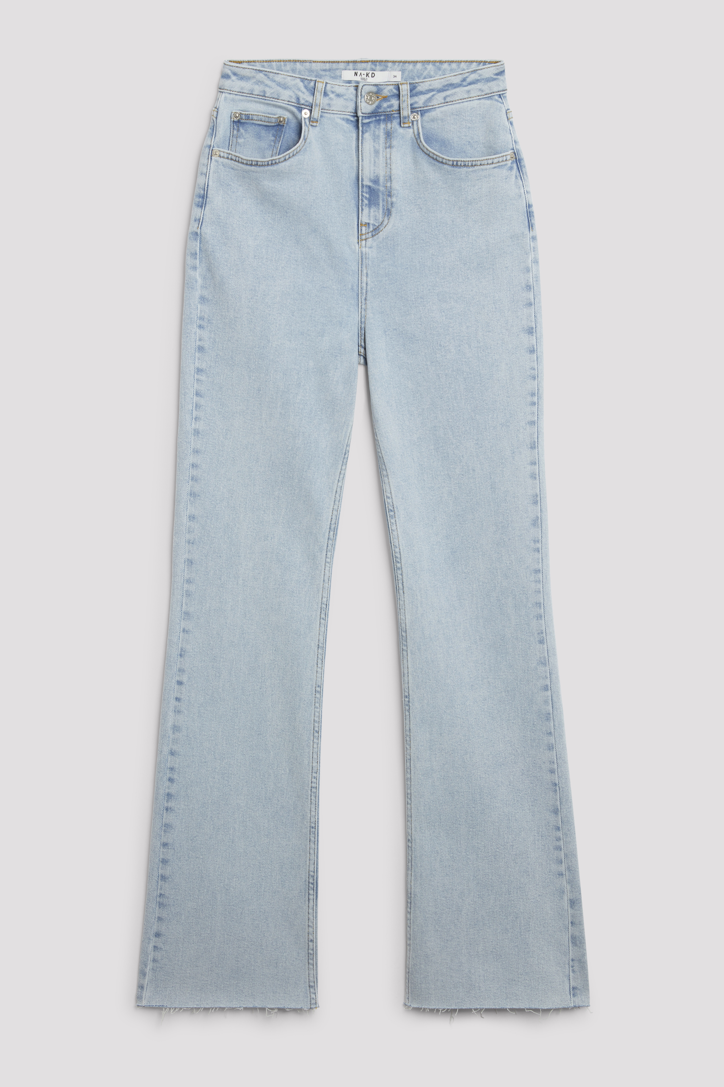 Flared High Waist Jeans Blue | NA-KD