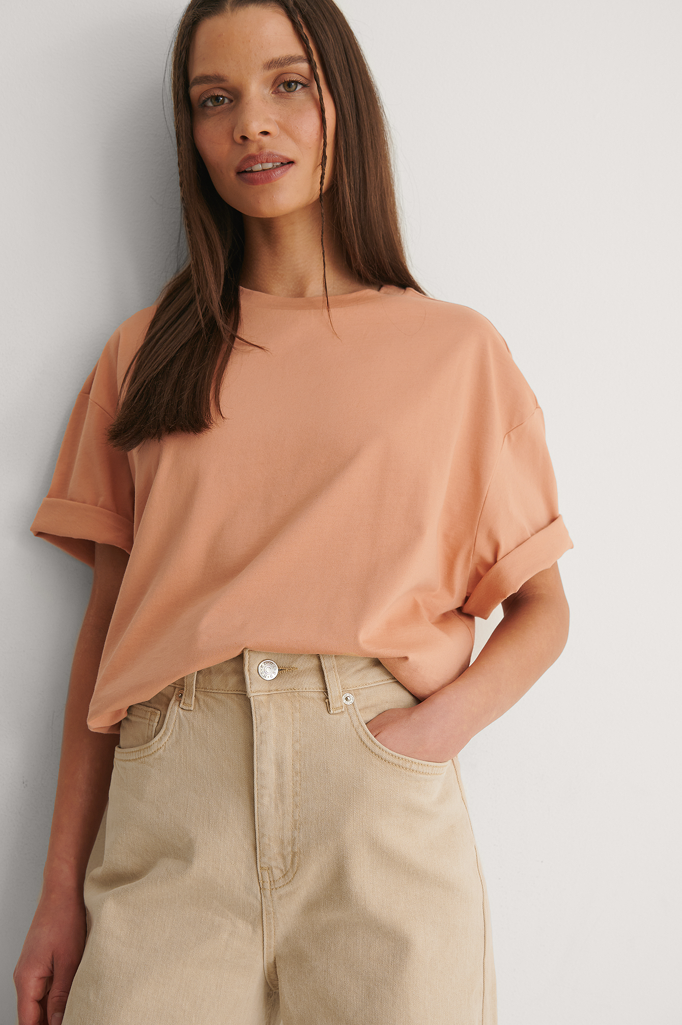 Boxy Oversized T-Shirt Orange | NA-KD