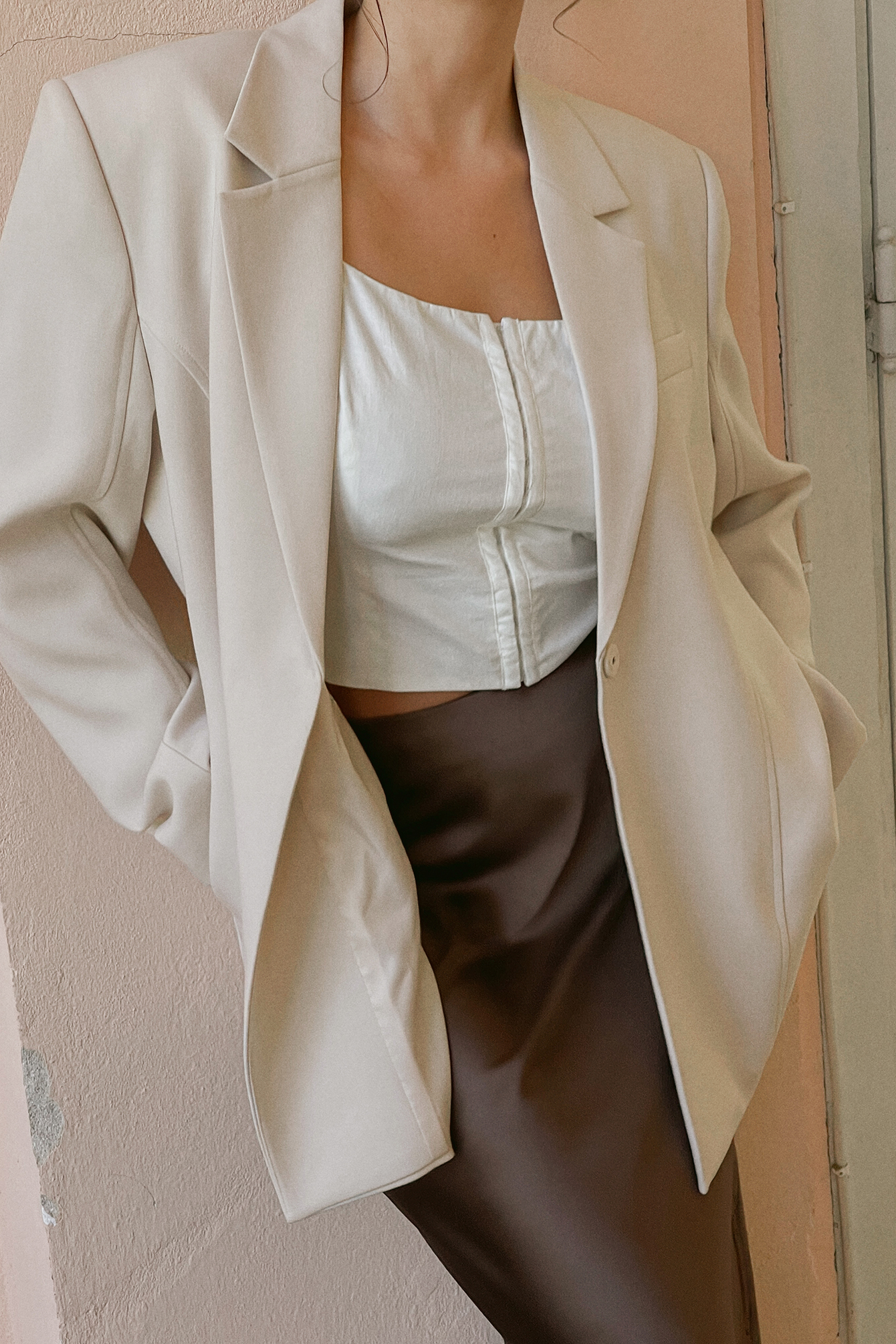 Hook and Eye Front Corset White | NA-KD