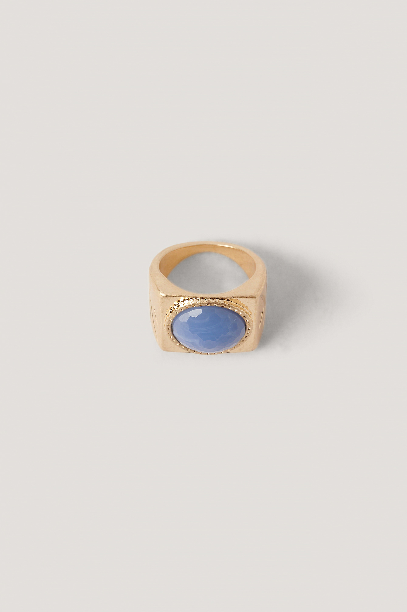 Brushed Gold Stone Ring Gold | NA-KD