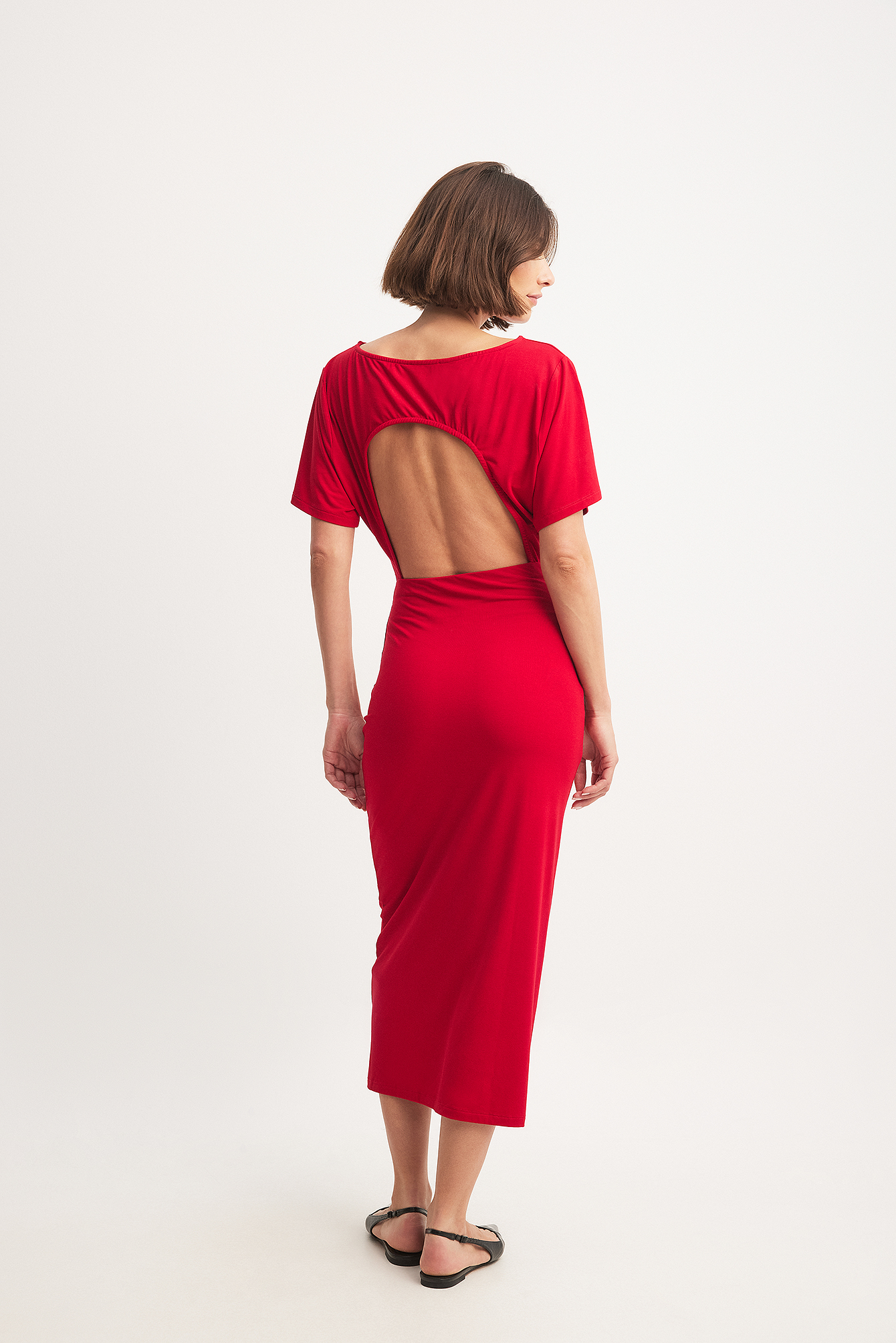 Open Back Dress Red | NA-KD